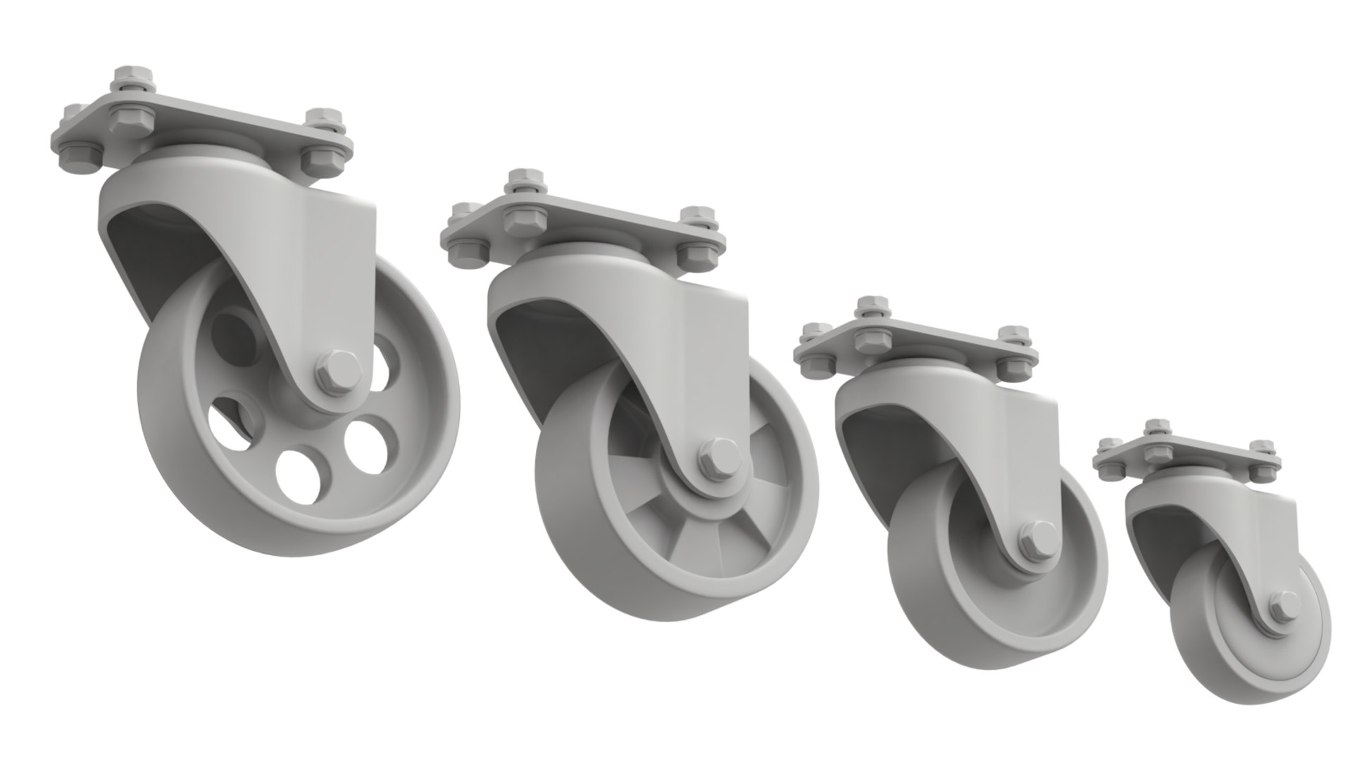 3D Caster Set Wheel Model - TurboSquid 1259867