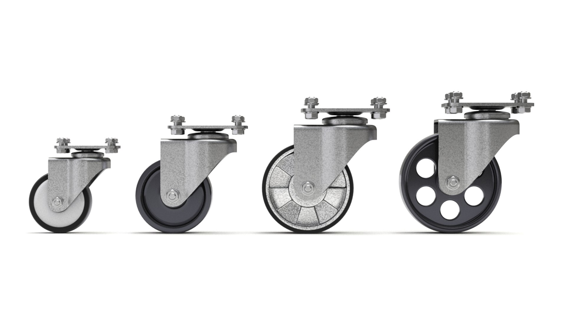 3D Caster Set Wheel Model - TurboSquid 1259867