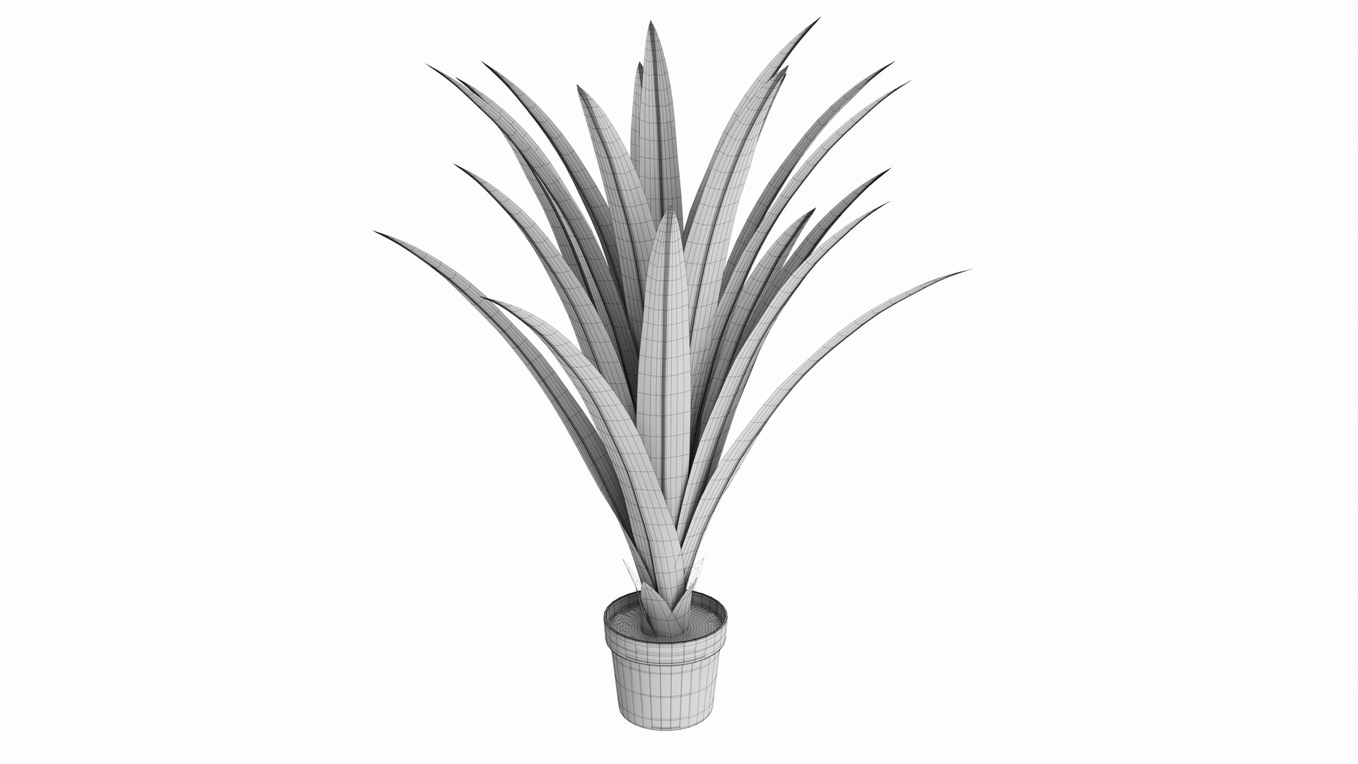 Yucca Artificial Plant in Pot 3D model - TurboSquid 2176878