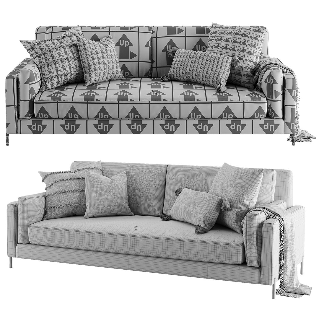 Sunpan Lonsdale Sofa Broderick Charcoal 3D Model - TurboSquid 1960394