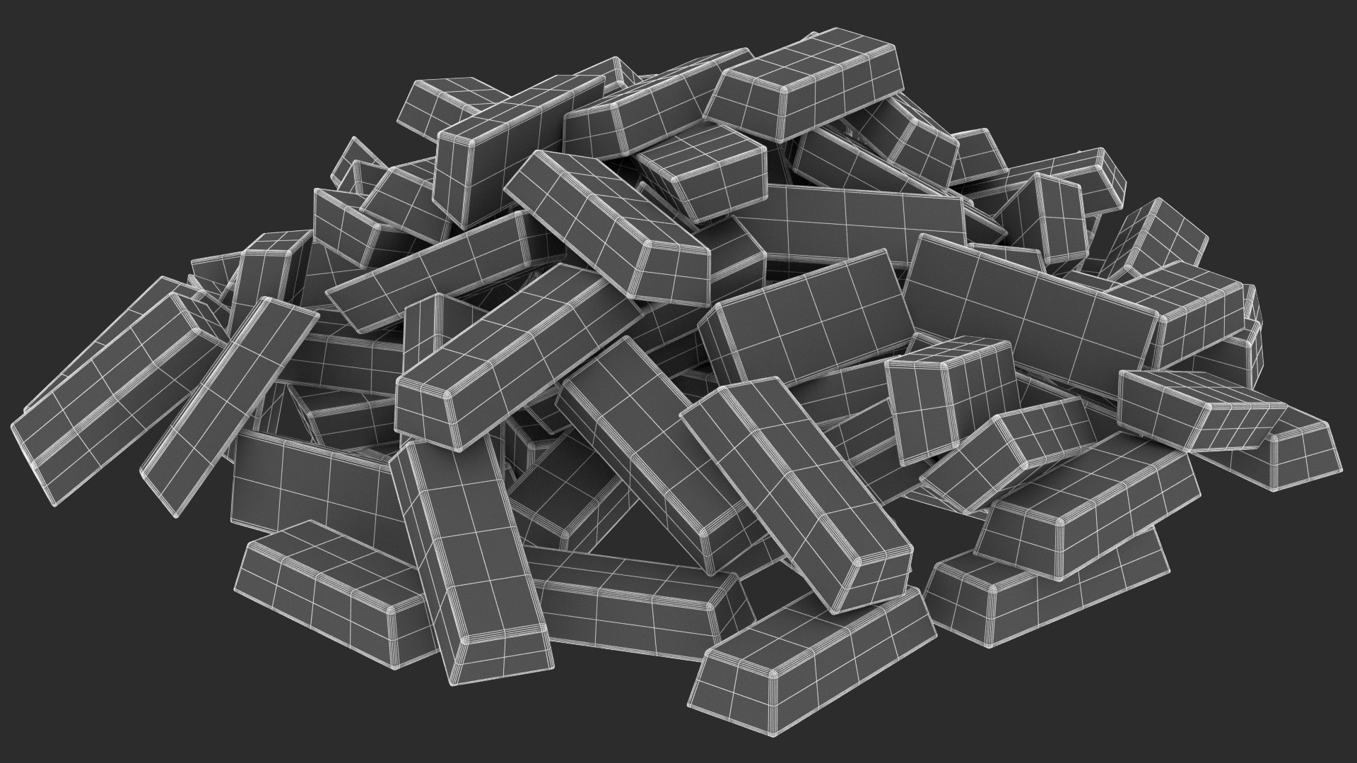3D Gold Bar Pile Model - TurboSquid 2267990