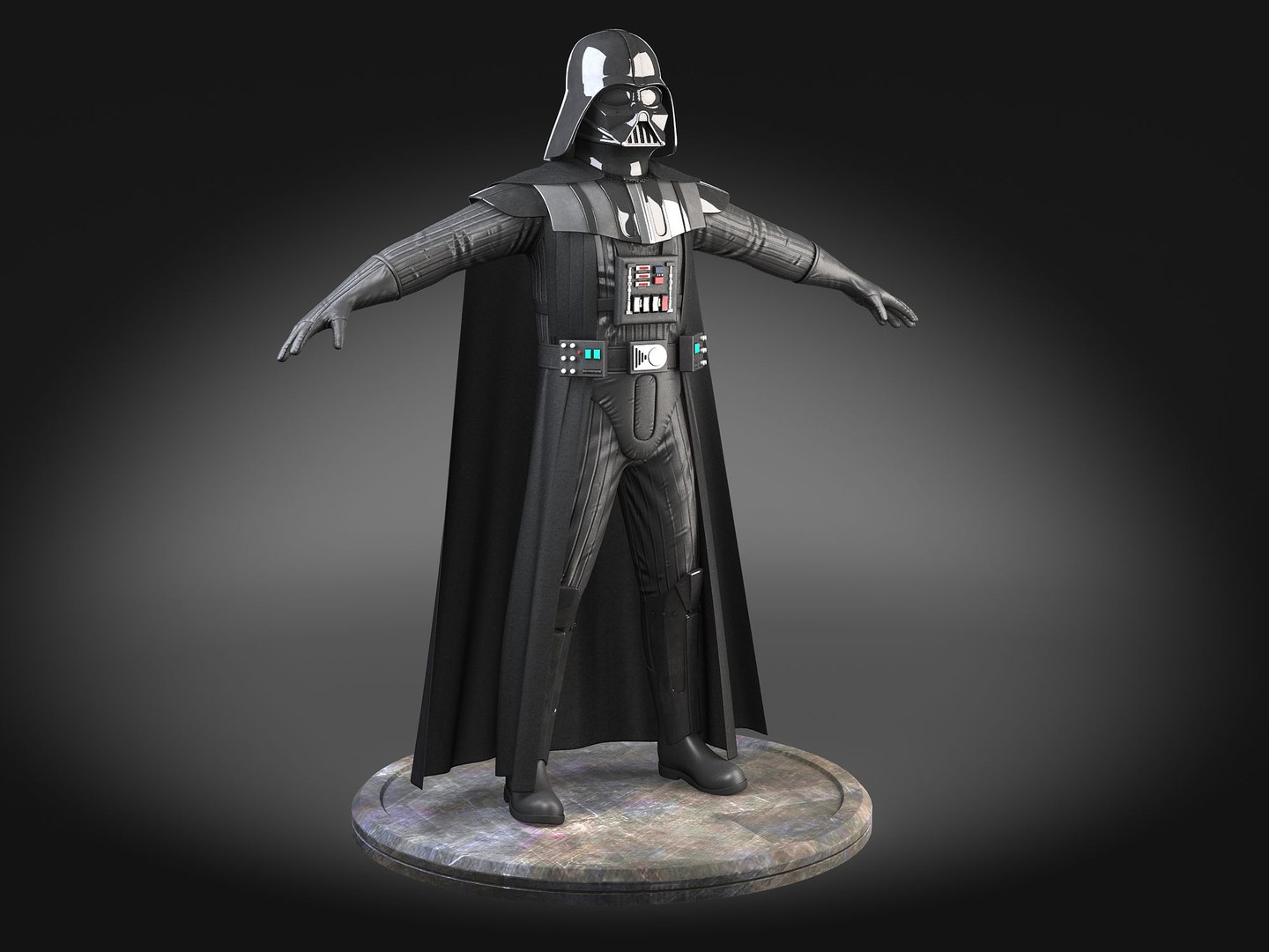 3d starwars darth vader rigged