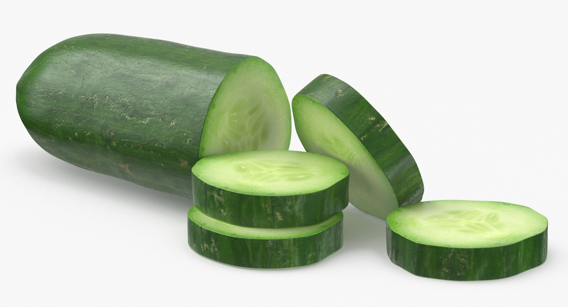 Prop 17 cucumber slices Type 01 3D model - TurboSquid 2146758