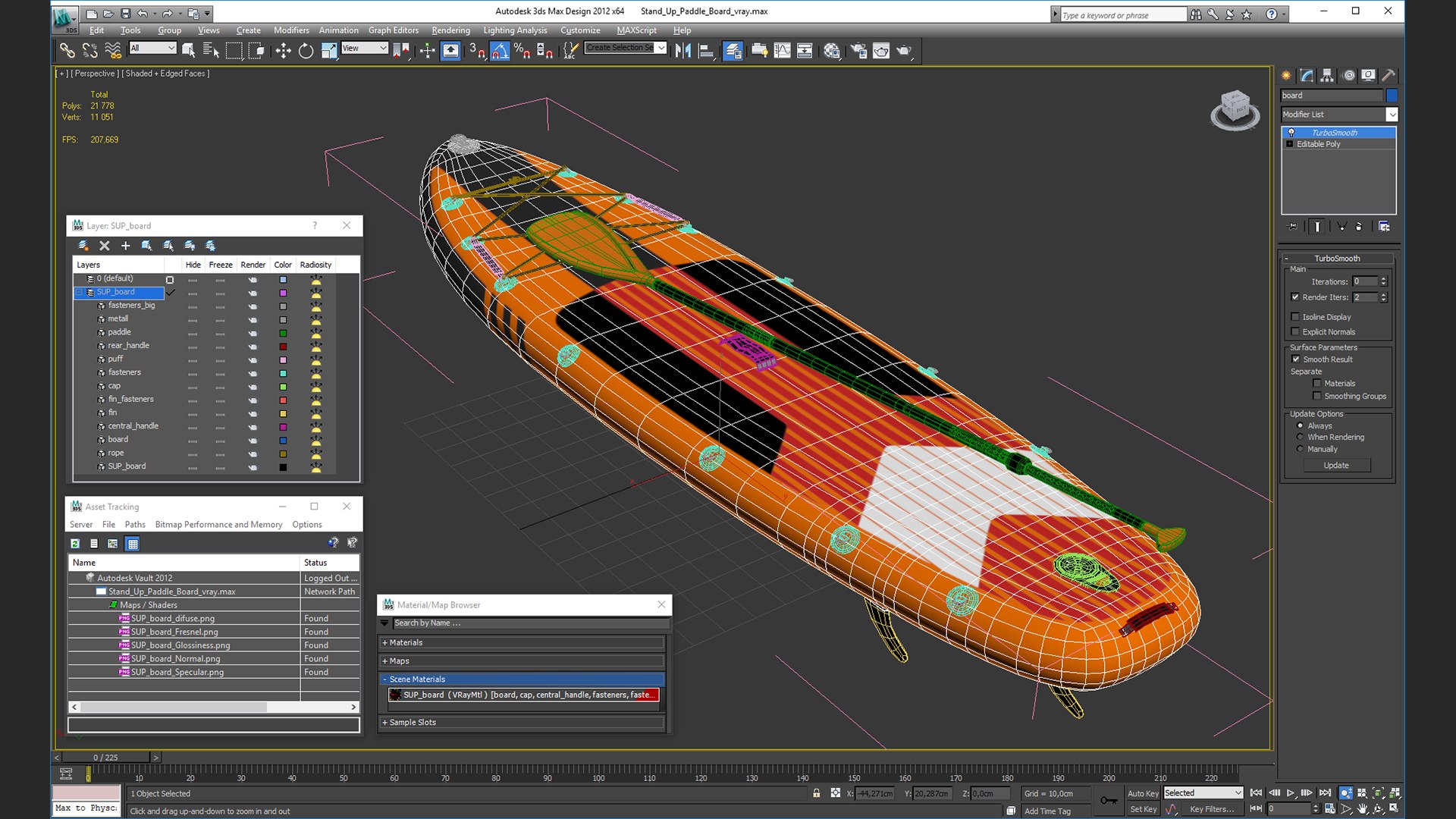 Stand paddle board 3D model - TurboSquid 1476315