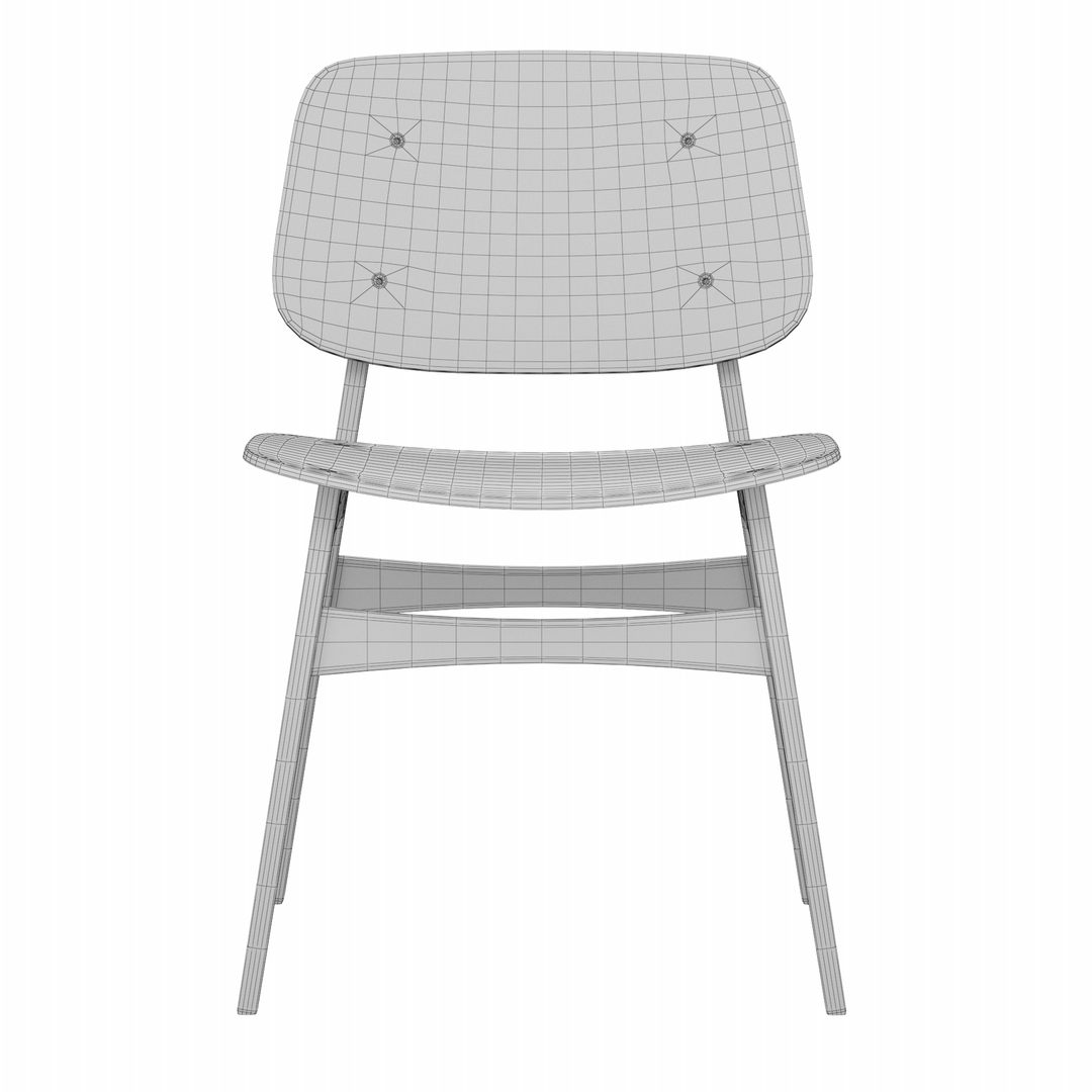 Soborg Chair Wood Fredericia 3D - TurboSquid 1546076