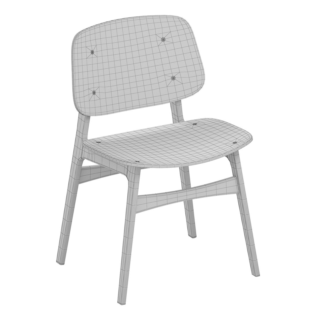 Soborg Chair Wood Fredericia 3D - TurboSquid 1546076