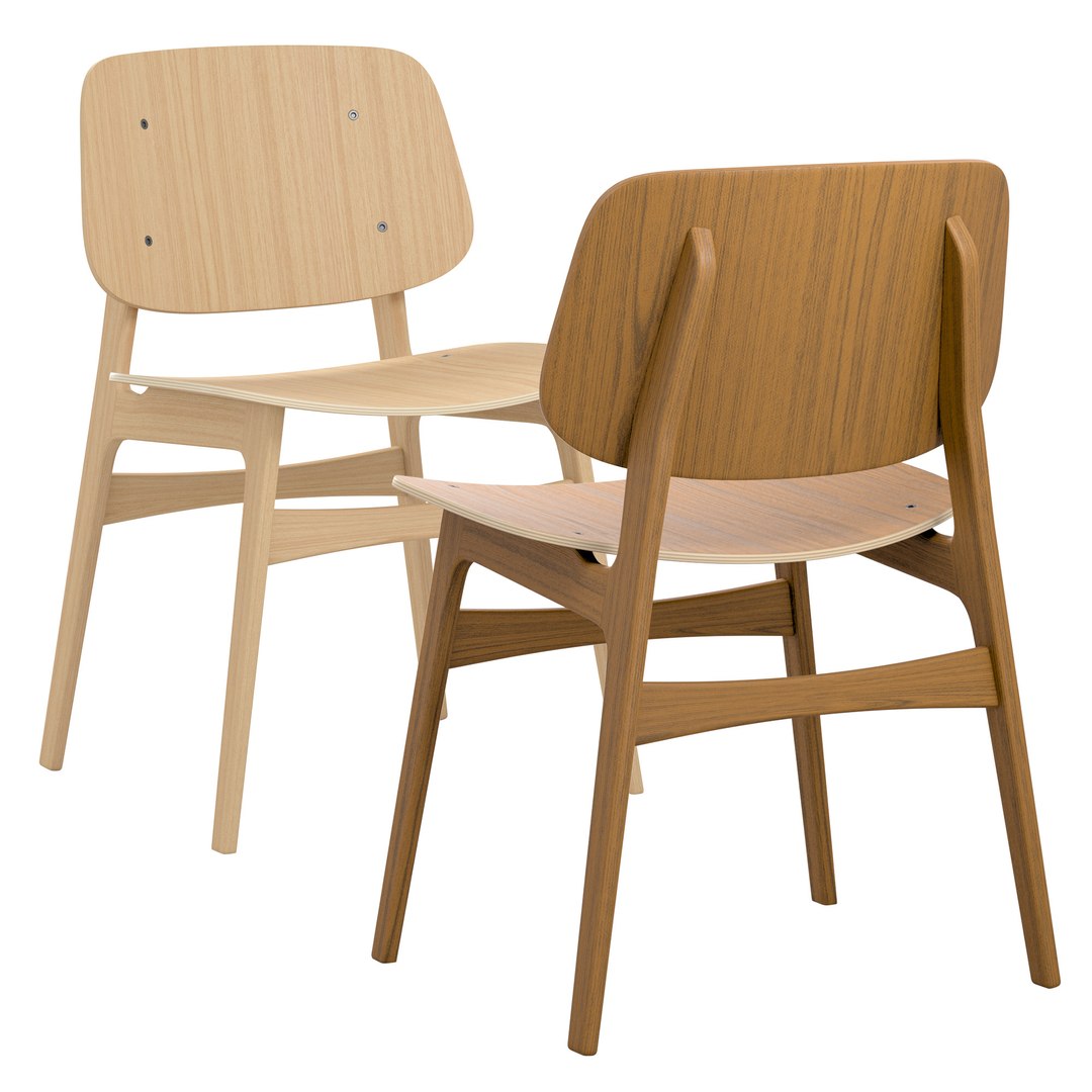 Soborg Chair Wood Fredericia 3D - TurboSquid 1546076