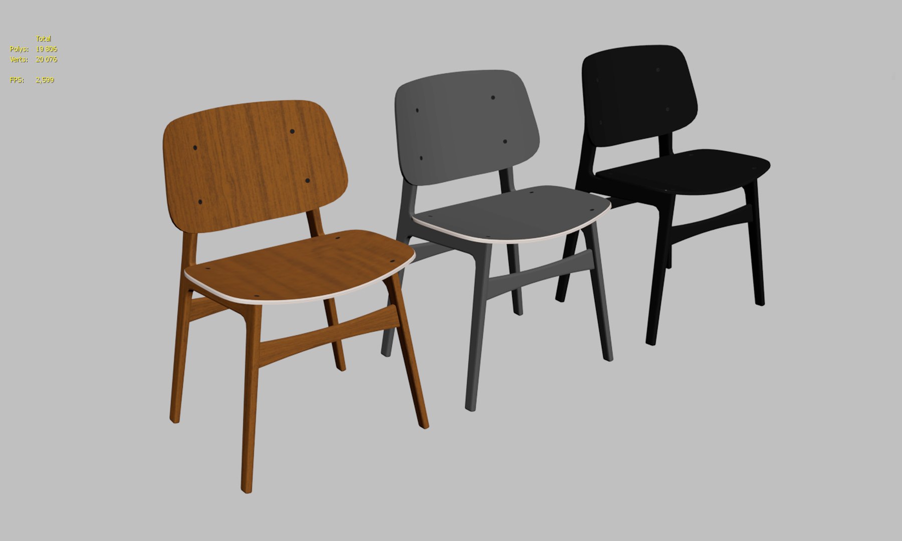 Soborg Chair Wood Fredericia 3D - TurboSquid 1546076