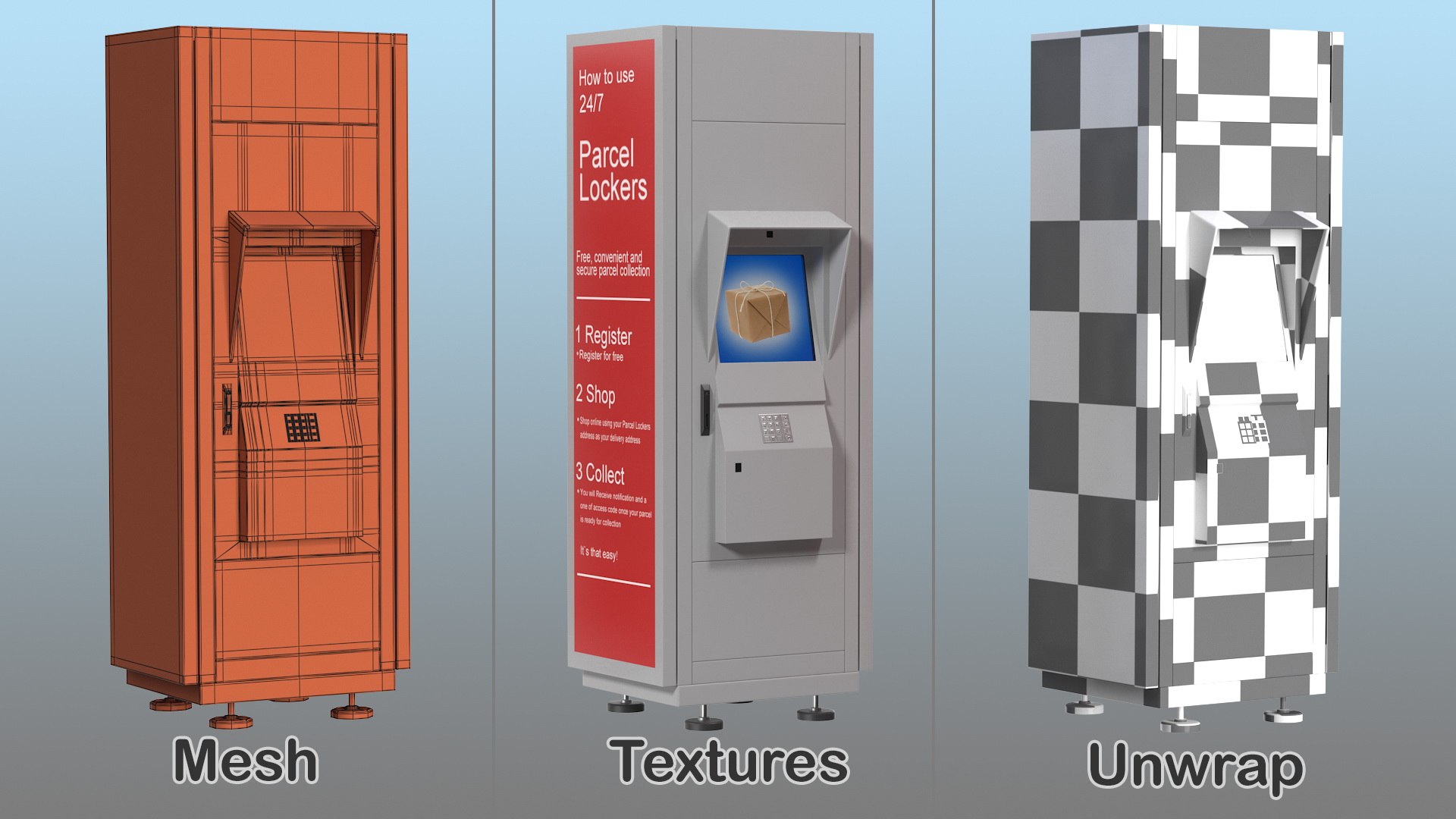 3D postomat terminal post model - TurboSquid 1494523
