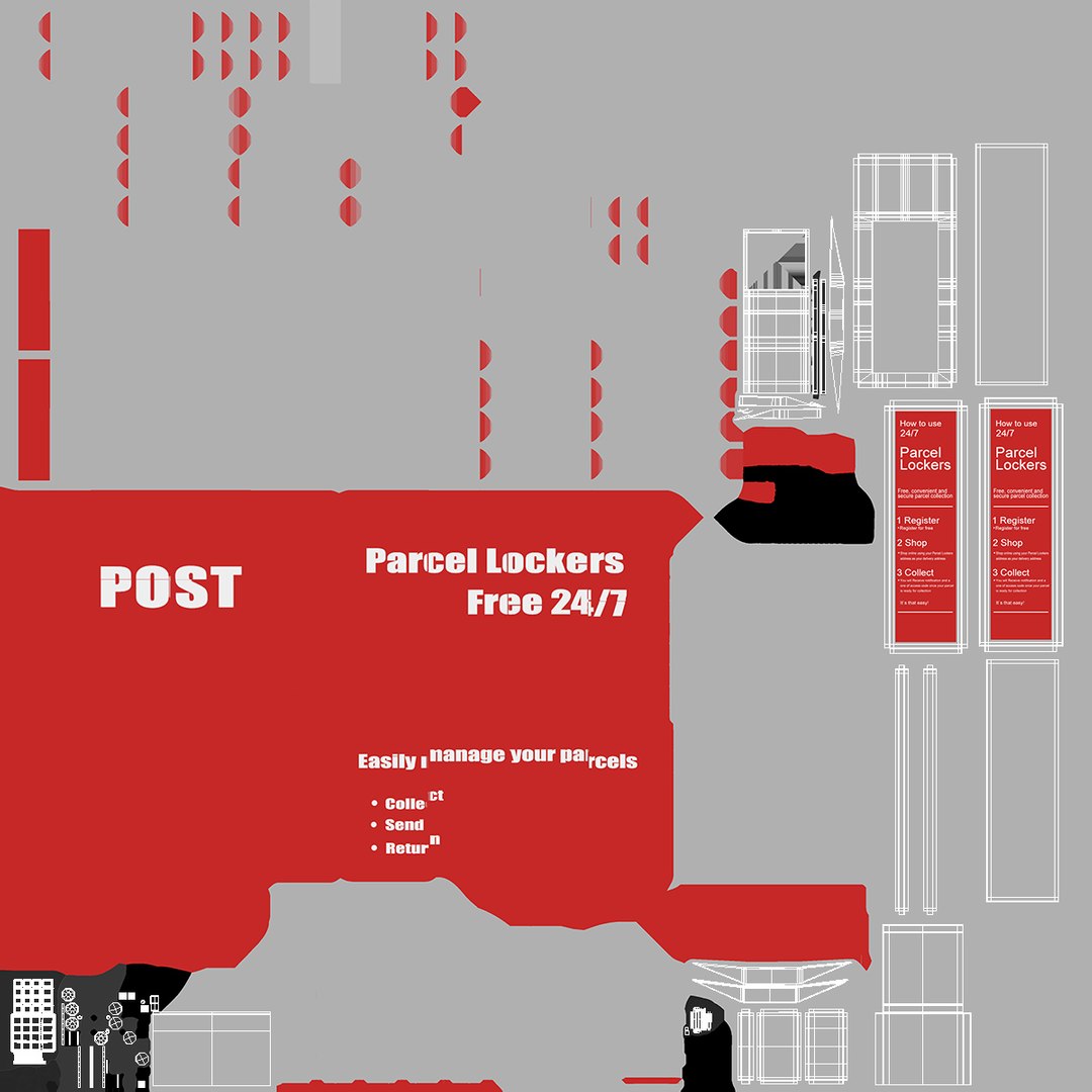 3D postomat terminal post model - TurboSquid 1494523