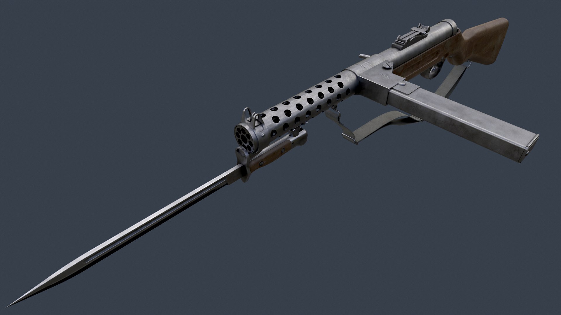 3D Schmeisser MP-28 Rifle Game Ready Weapon FPS Asset Low-poly 3D Model ...