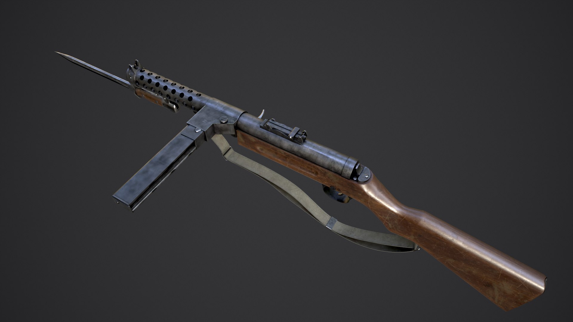 3D Schmeisser MP-28 Rifle Game Ready Weapon FPS Asset Low-poly 3D Model ...