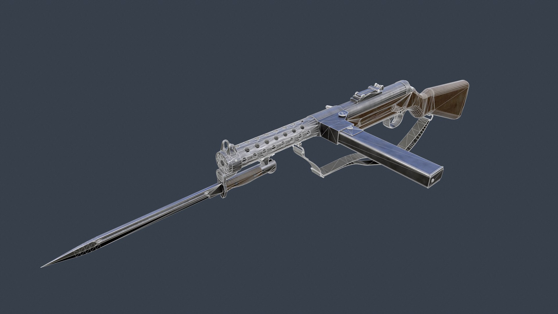 3D Schmeisser MP-28 Rifle Game Ready Weapon FPS Asset Low-poly 3D Model ...