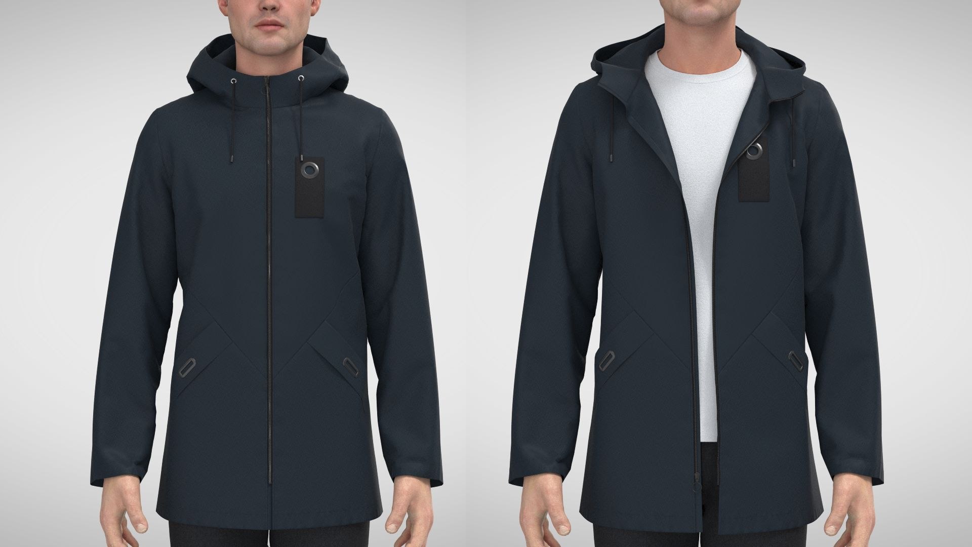 3D Model Hooded Zip-up Jacket Outfit - TurboSquid 1939176