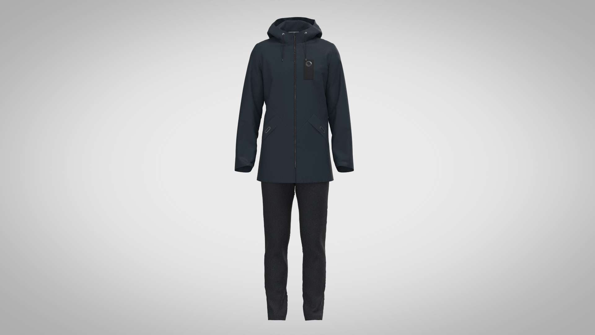 3D Model Hooded Zip-up Jacket Outfit - TurboSquid 1939176