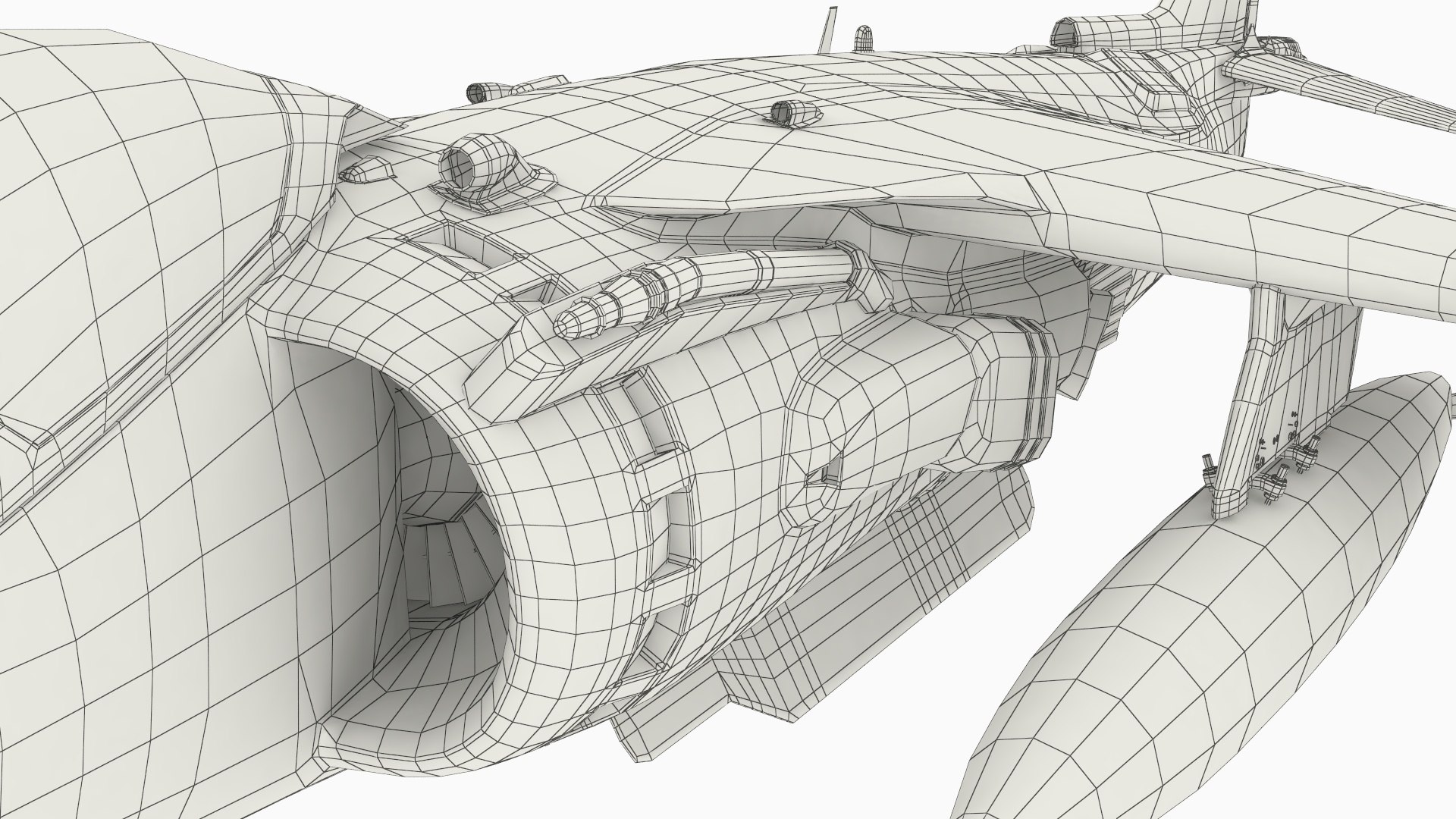 Combat Aircraft In Flight With Dual Smart Bomb Loadout Gray 3D Model ...