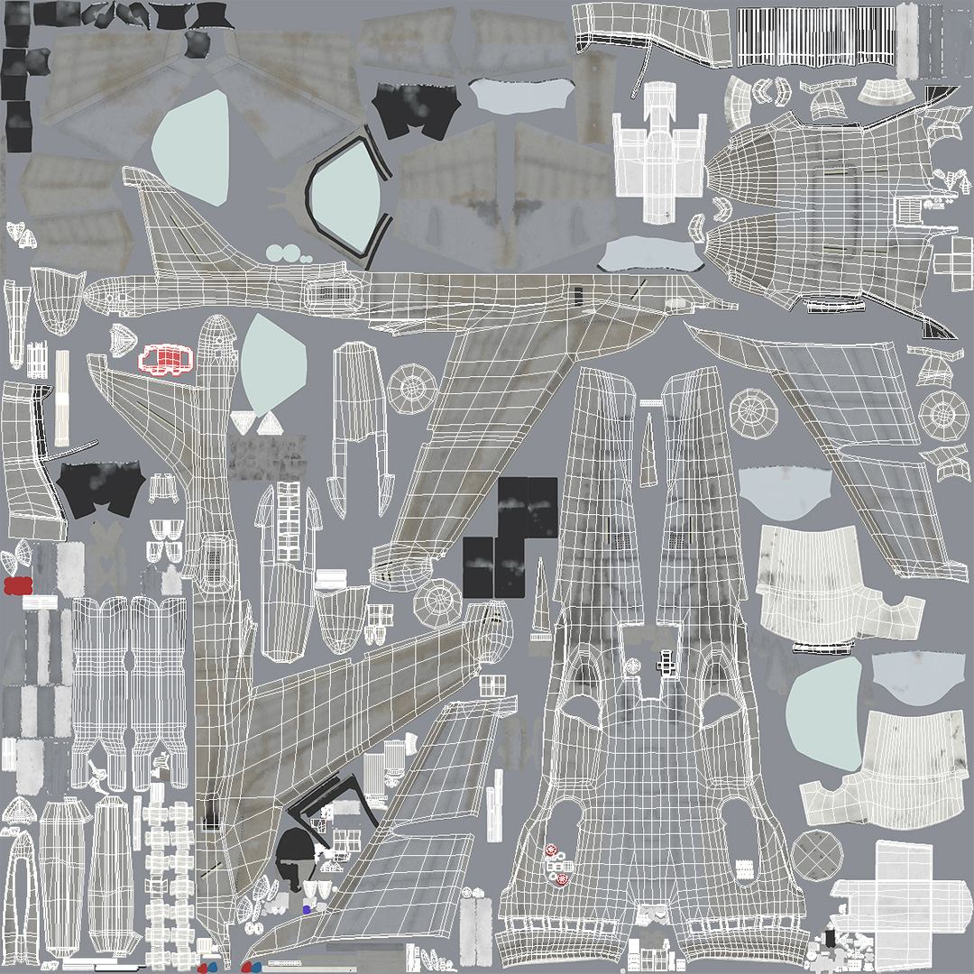modèle 3D de Avion de combat en vol avec double armement de bombes ...