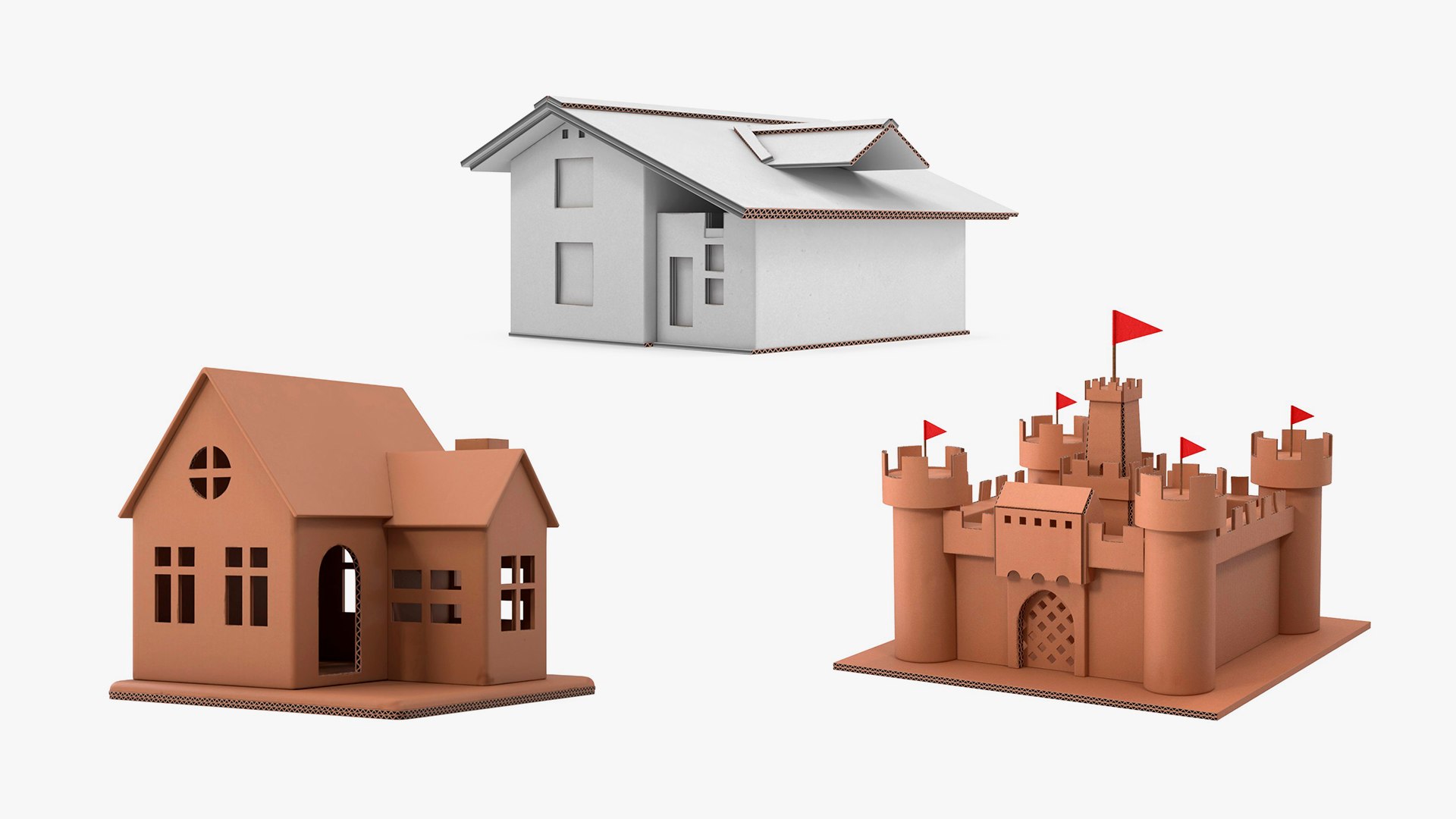 3D Cardboard Houses Collection - TurboSquid 2240845