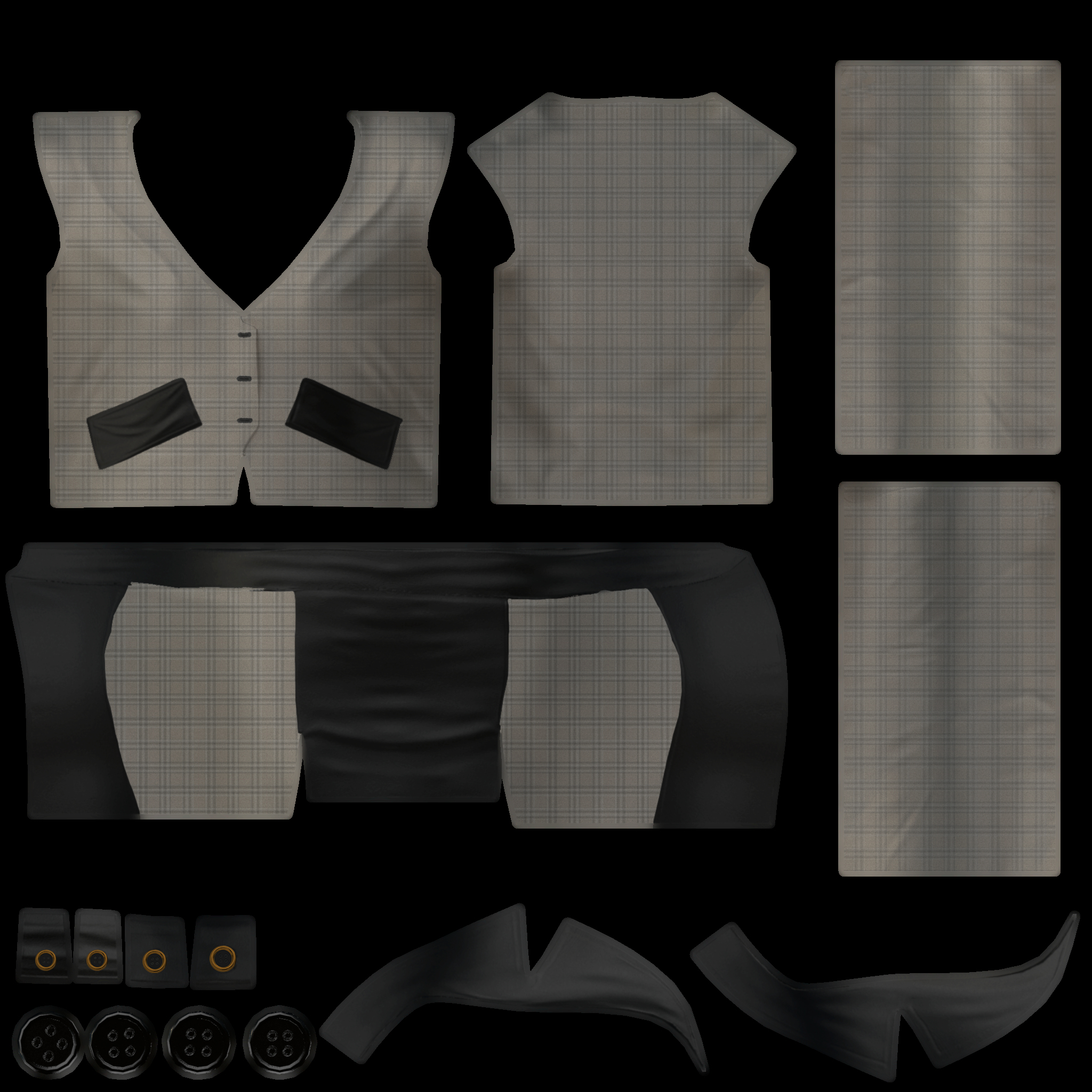 3D Ladies Double Slit Mini Skirt Jacket Suit model - TurboSquid 1756373