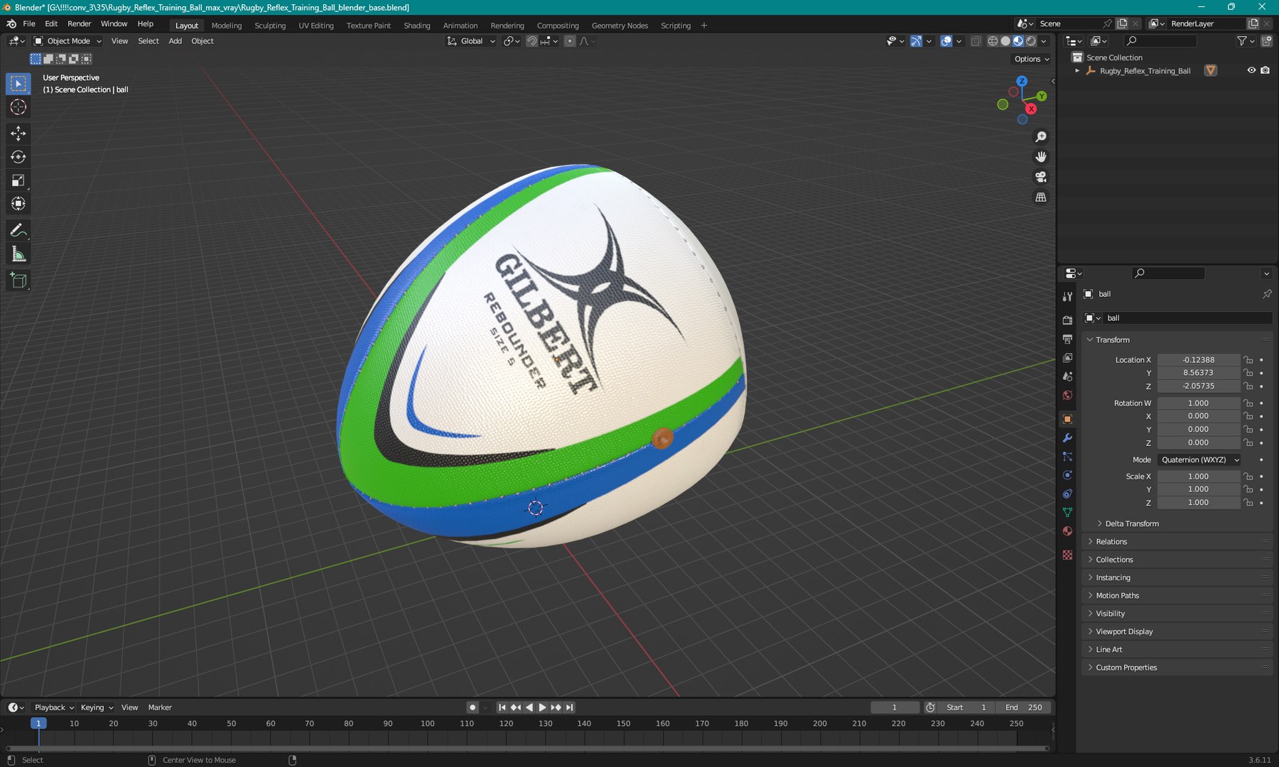 Rugby Reflex Training Ball 3D - TurboSquid 2302510