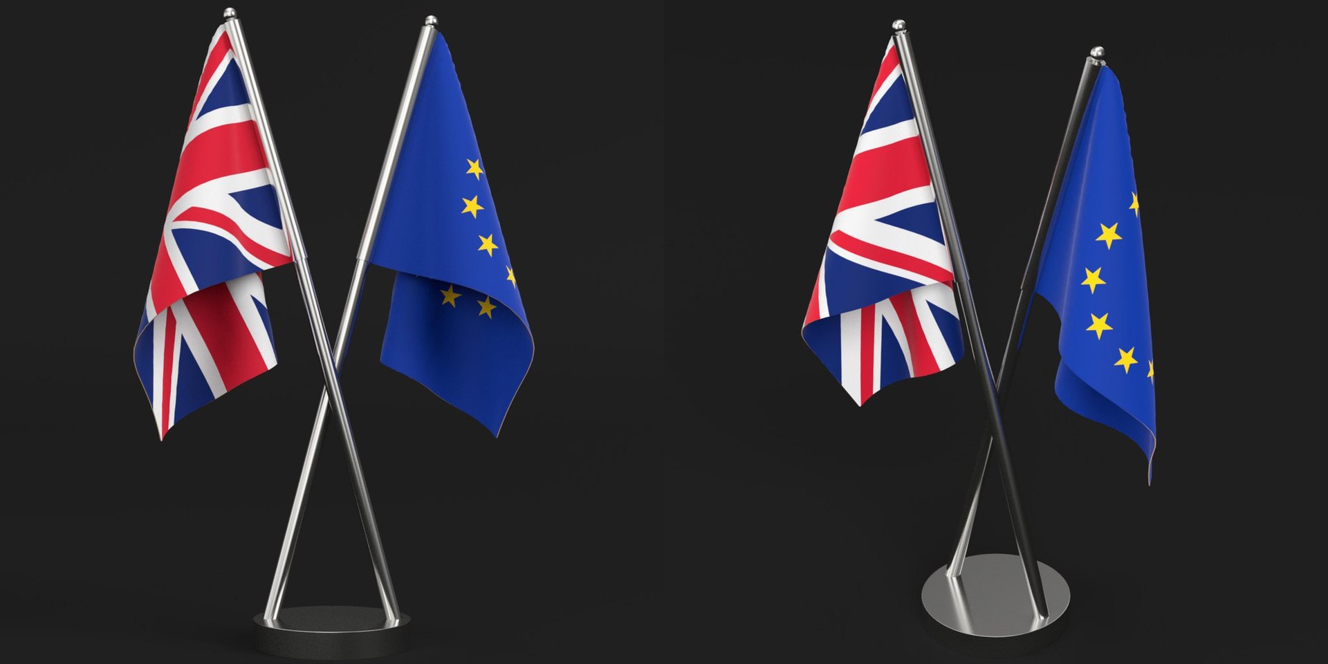 Cross Pole Tabletop Flags 3D Model - TurboSquid 1558322