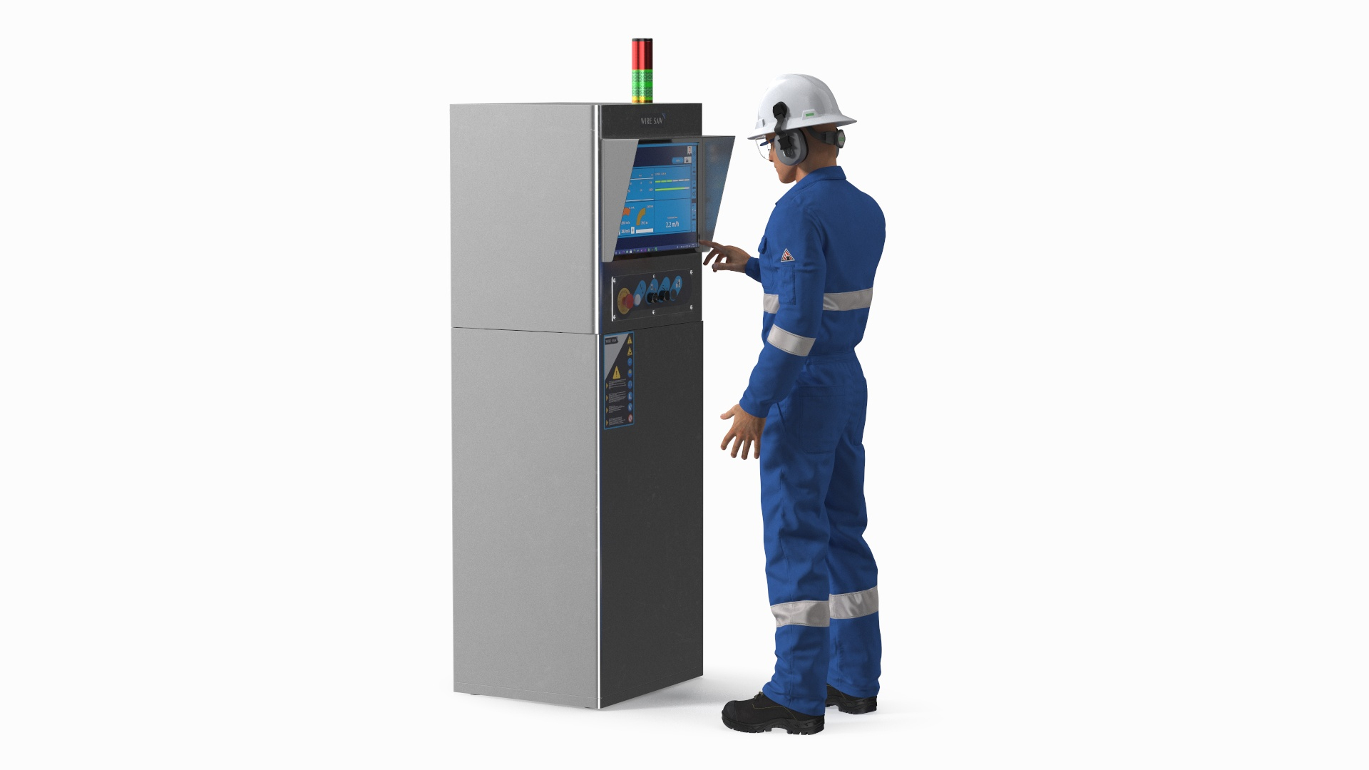 3D Control Panel Diamond Saw With Worker Model - TurboSquid 2337694