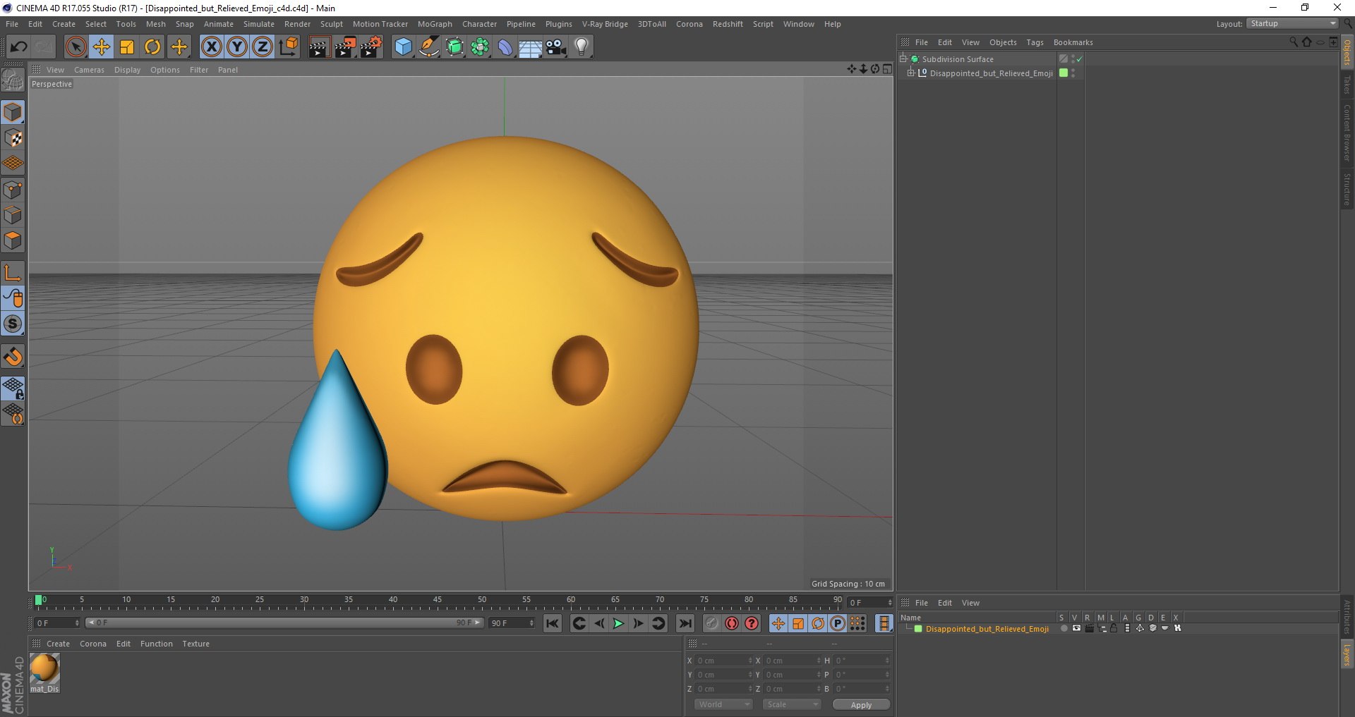 Disappointed relieved emoji 3D model - TurboSquid 1530699