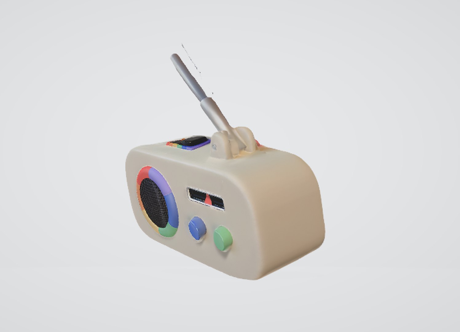 3D Toy Radio With Bright Colors 3D Asset - TurboSquid 2284871