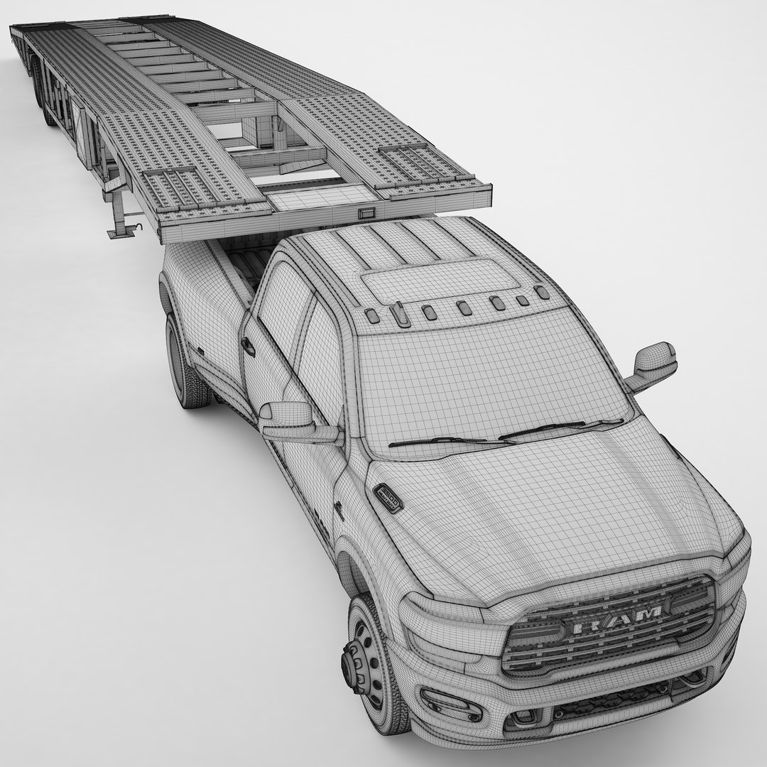 Dodge Ram 3500 HD 2021 Wedge Trailer 03 Model - TurboSquid 2105891