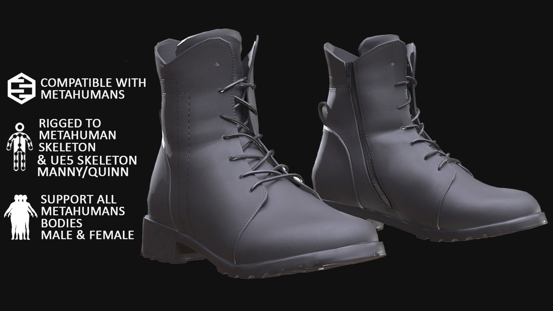 Boots 111 - All MH Bodies UE5 Skeletons - Rigged 3D - TurboSquid 2266360