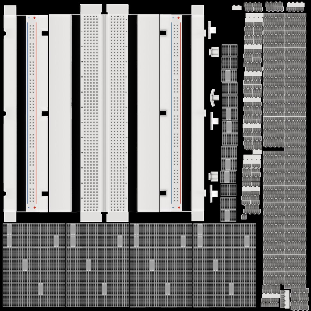 3D Breadboard Diy Electronic - TurboSquid 1298334