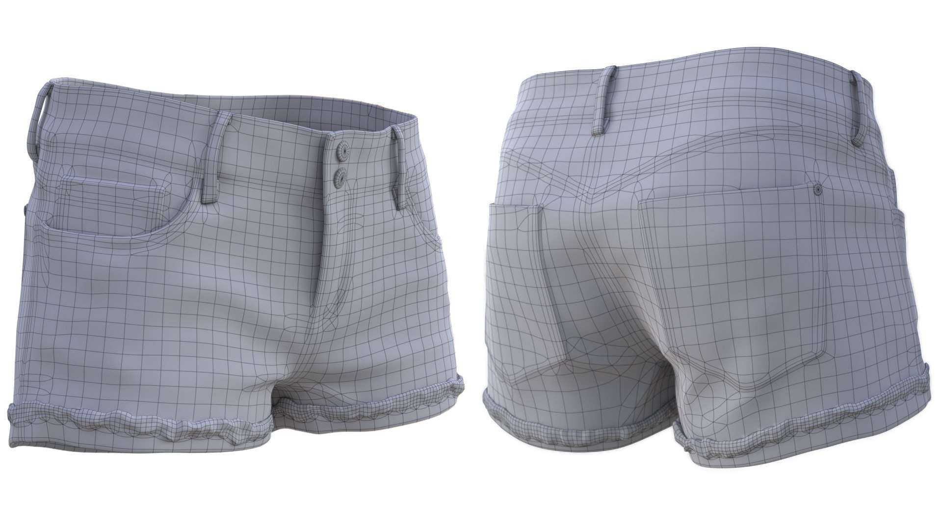 3D Man And Woman In Denim Shorts 90 - TurboSquid 2270949