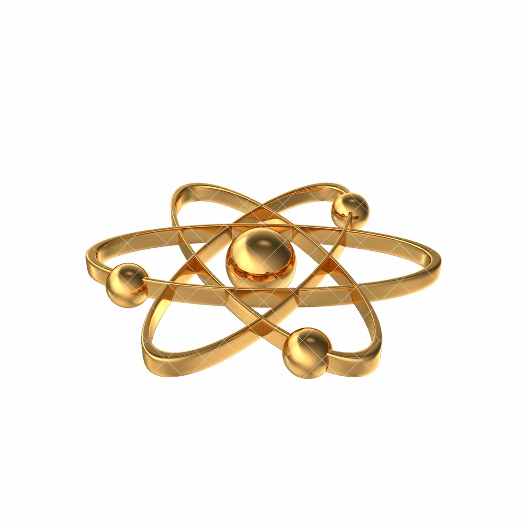 3D Atom Icon Gold Model - TurboSquid 2305777