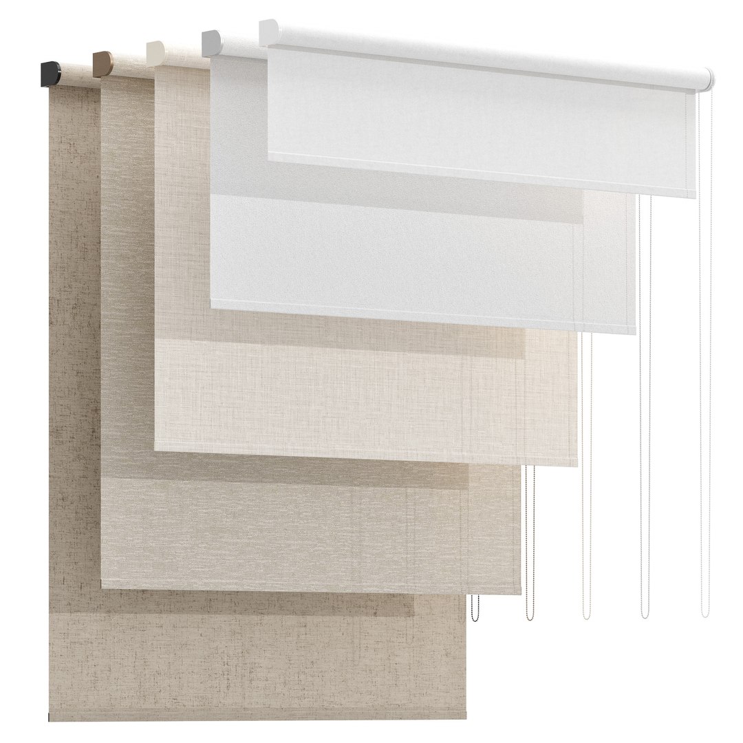 Roller Blinds Set 04 3D Model - TurboSquid 2282919