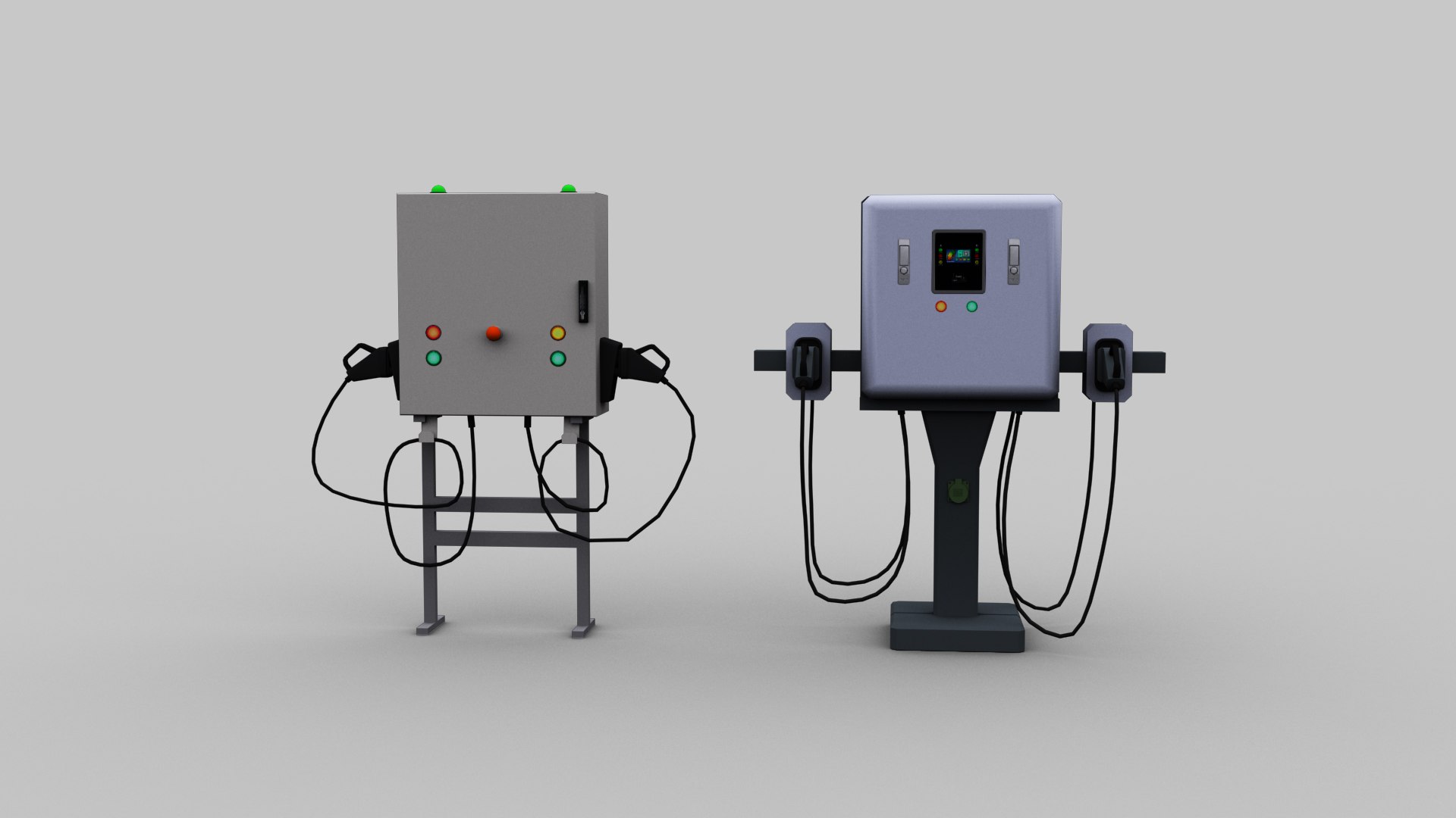 Electric Vehicle Chargers Pack 2 model - TurboSquid 2119626