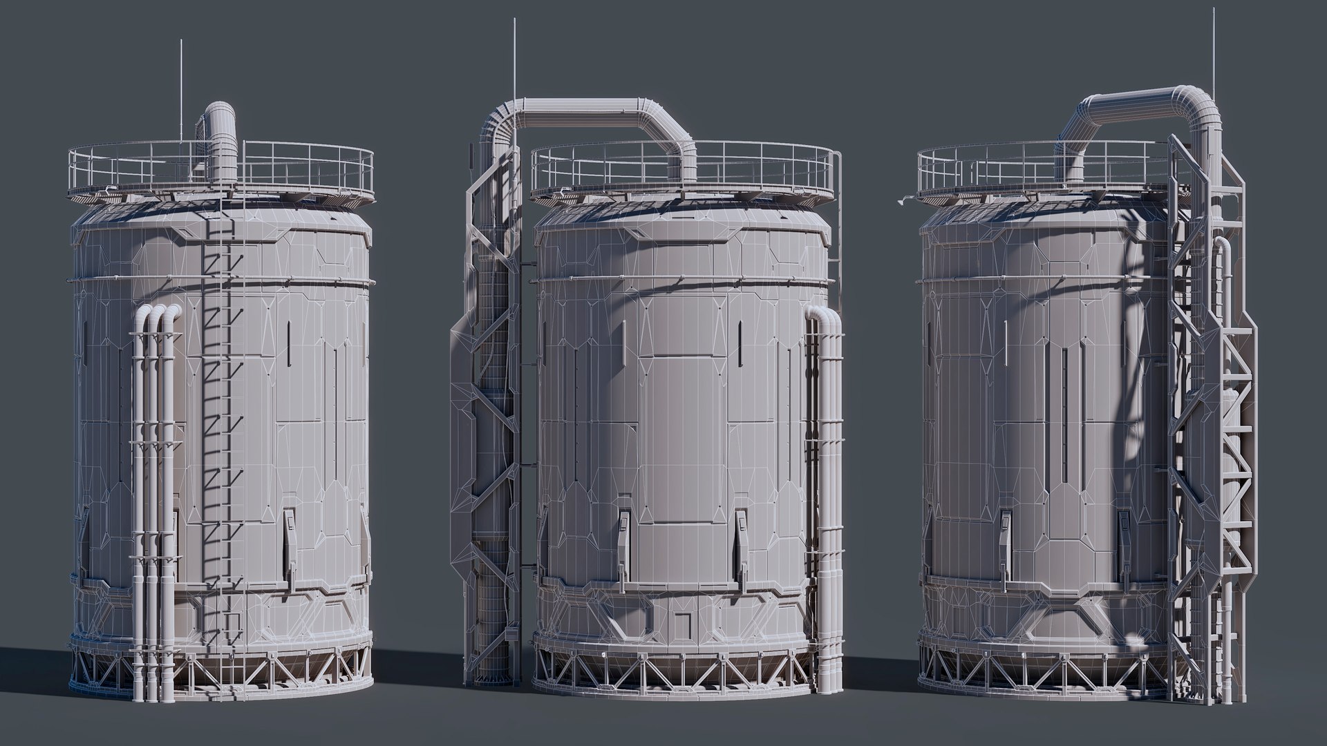 3D Sci-Fi Building 001 Indust-PBR Model - TurboSquid 2281365