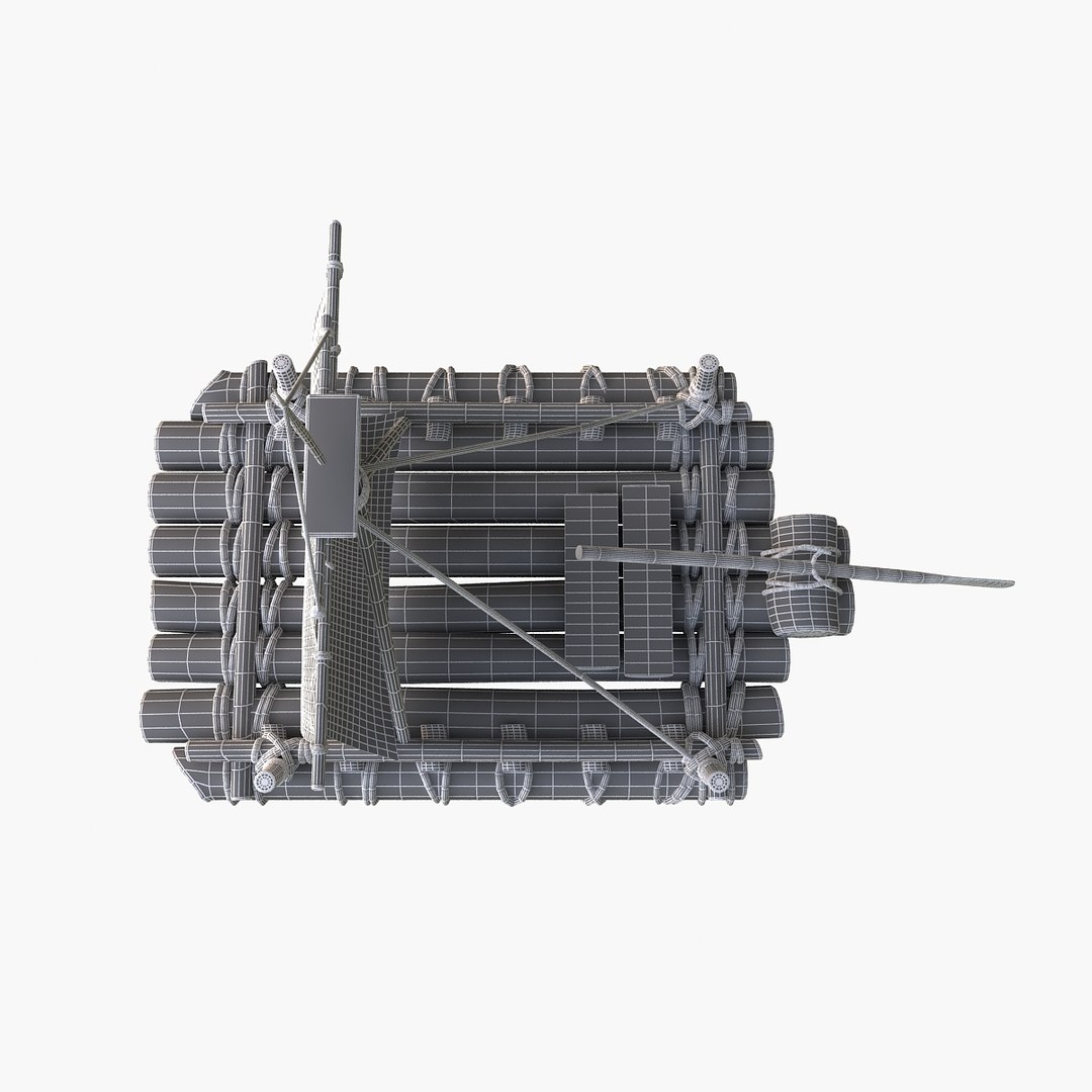 Wooden Raft 3d Model