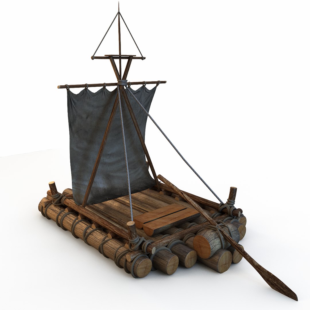 Wooden Raft 3d Model