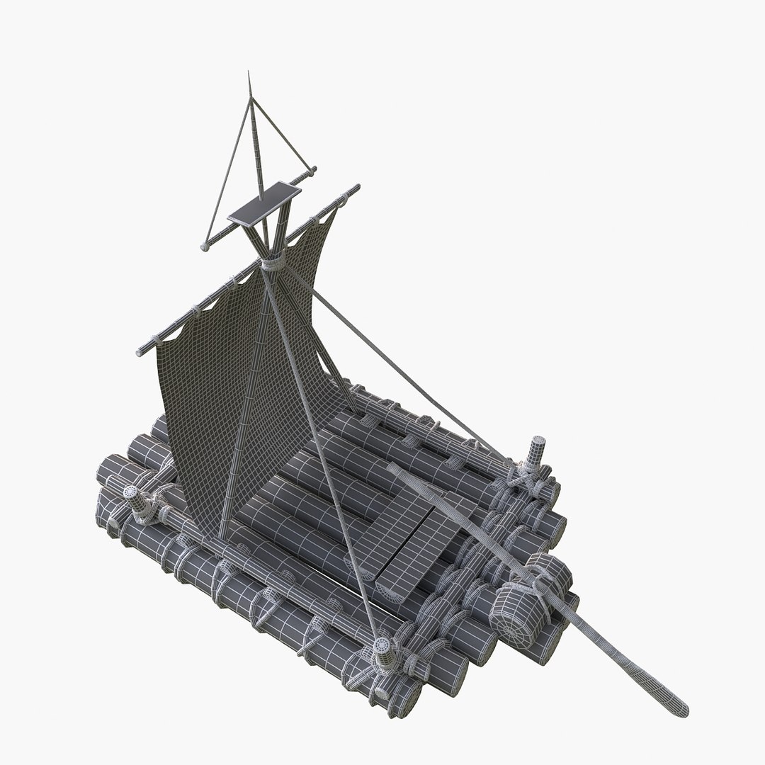 Wooden Raft 3d Model
