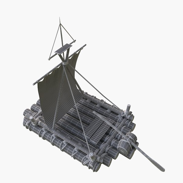 wooden raft 3d model