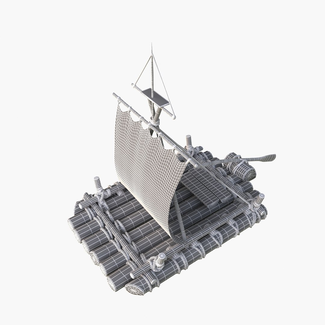 Wooden Raft 3d Model