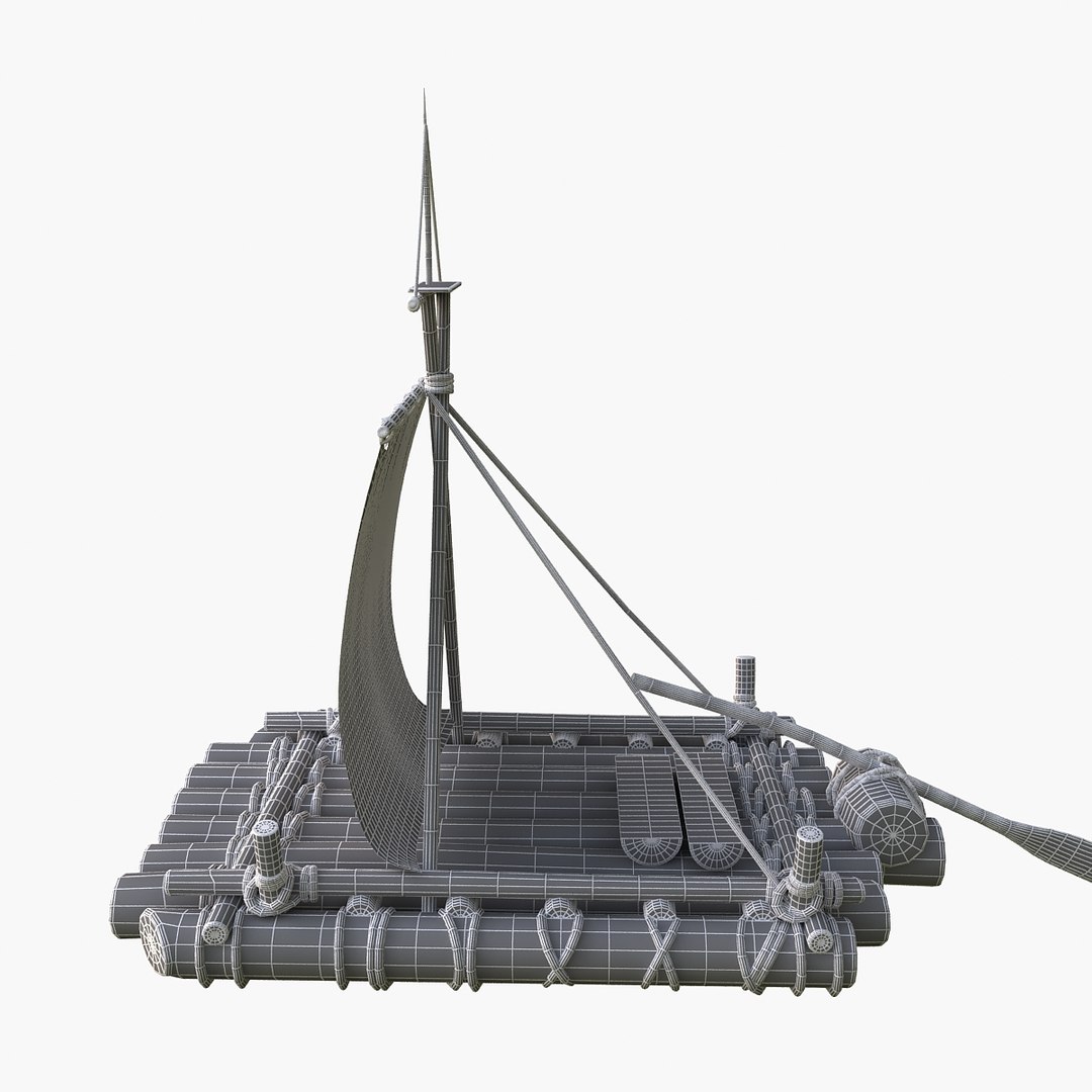 Wooden Raft 3d Model