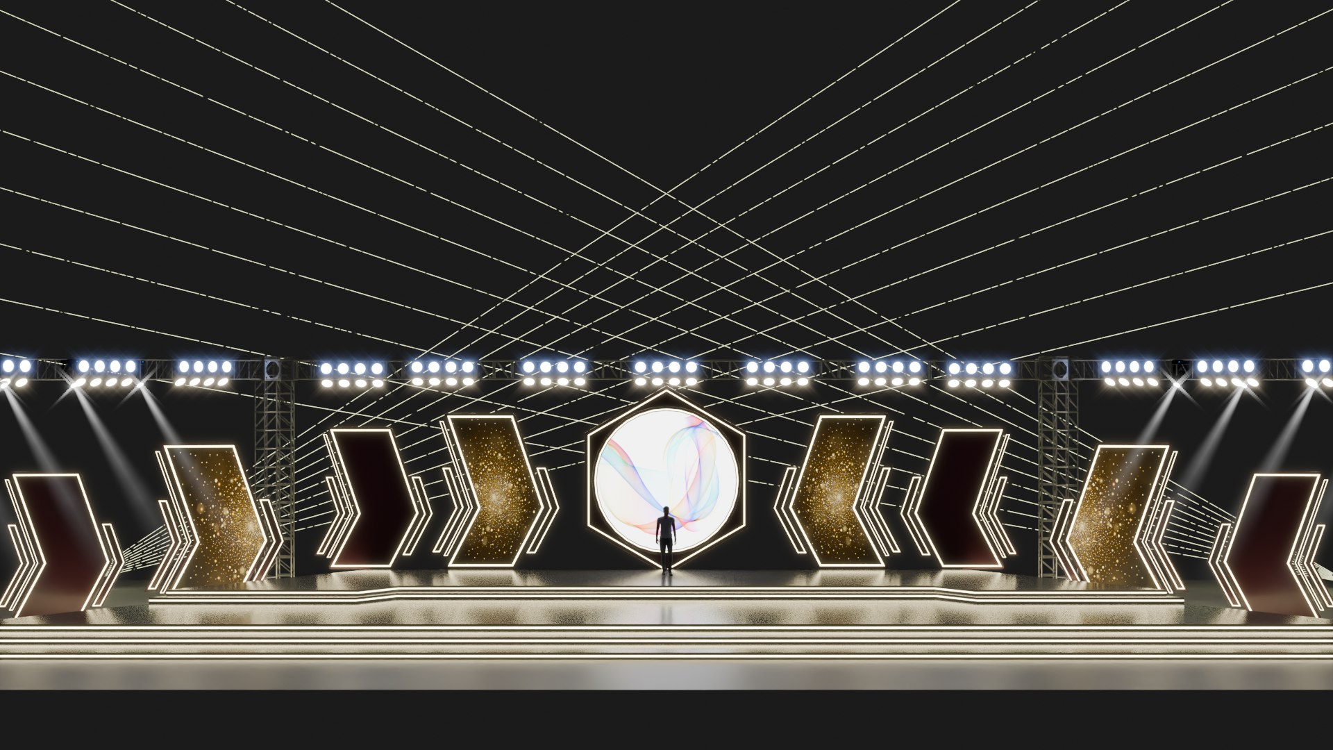 Entertainment Concert Event Stage 3D Model With Lights 3D Model ...