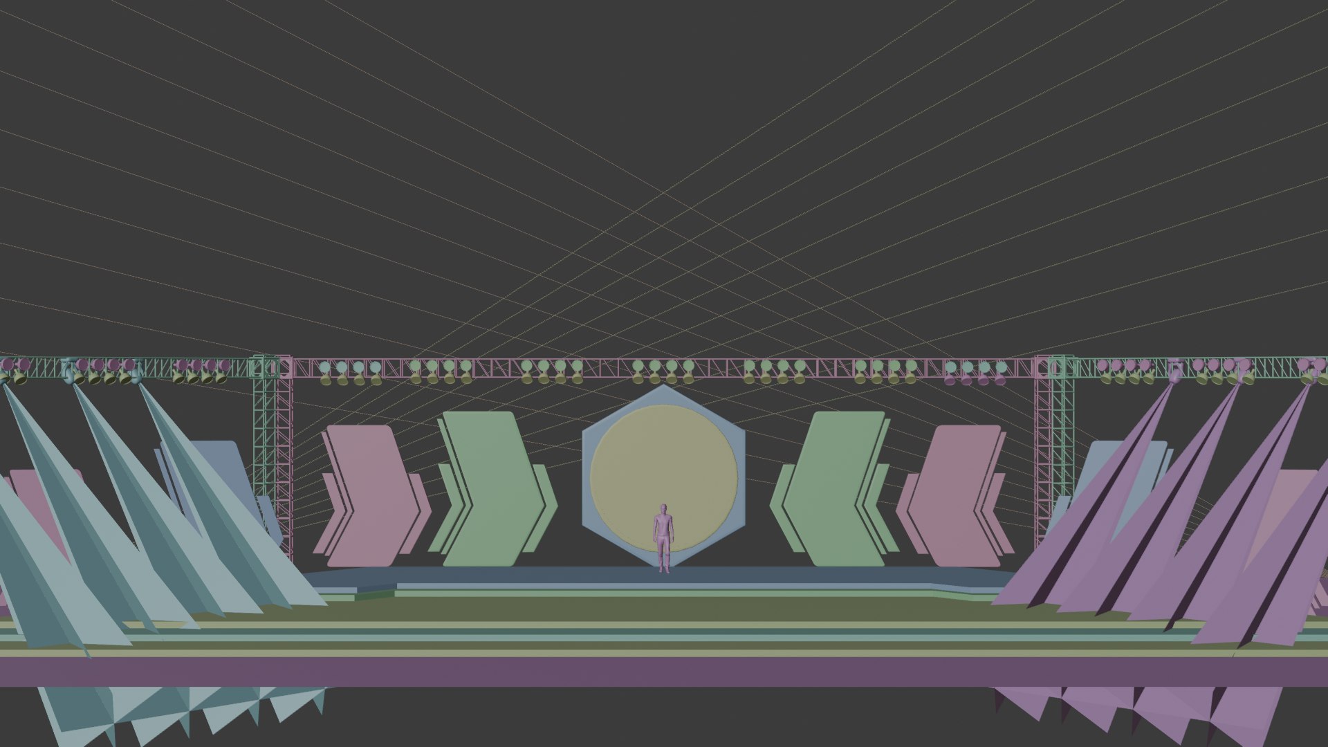 Entertainment Concert Event Stage 3D Model With Lights 3D Model ...