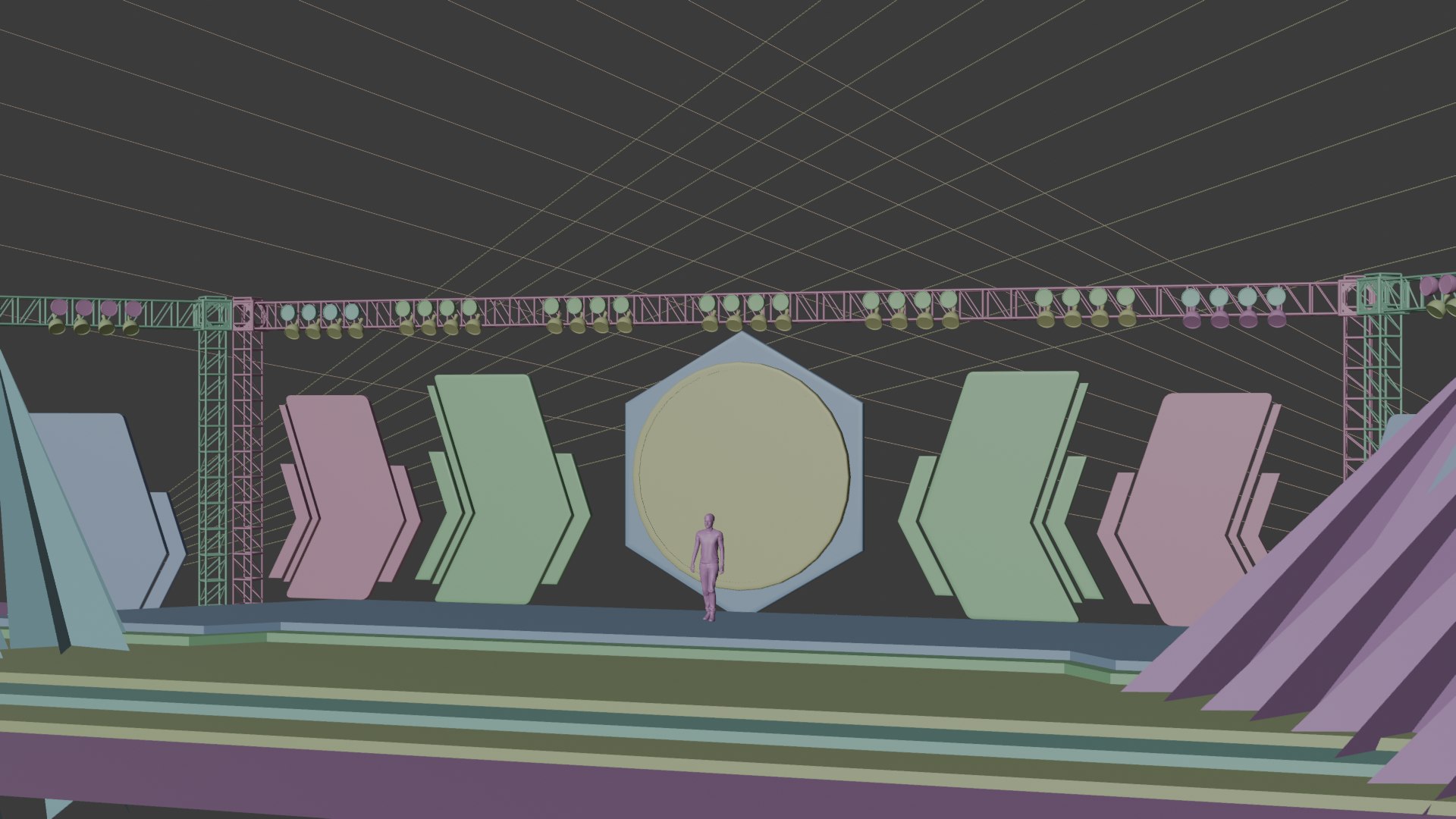 Entertainment Concert Event Stage 3D Model With Lights 3D Model ...