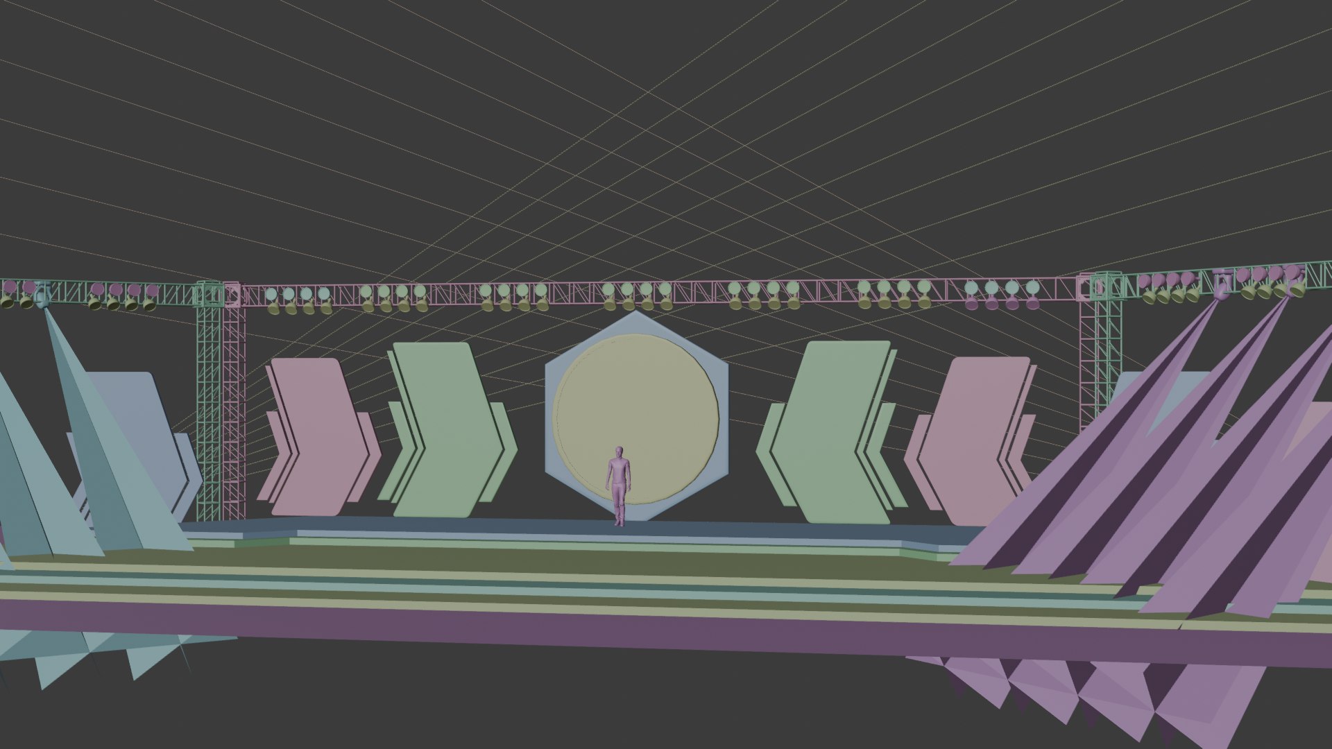 Entertainment Concert Event Stage 3D Model With Lights 3D Model ...