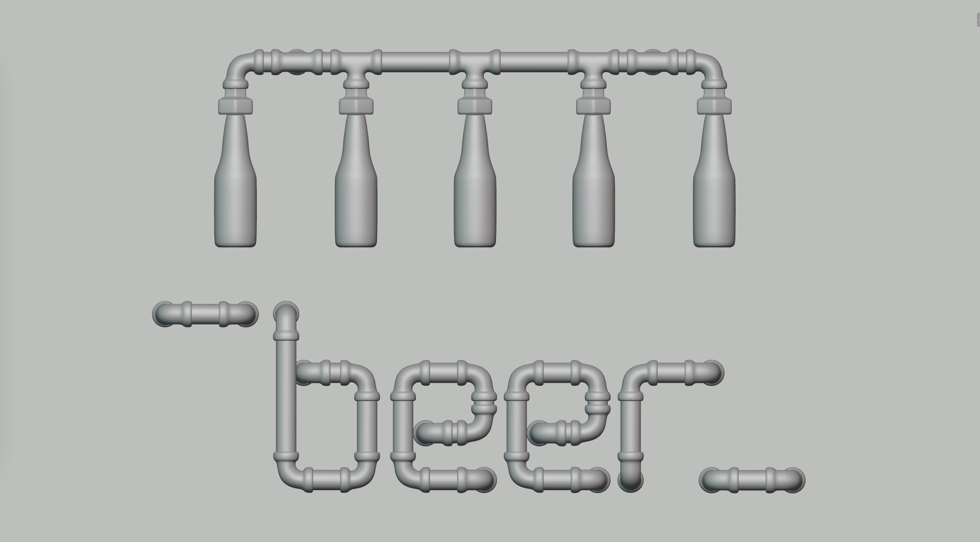 Wall DECO Pipe Beer Sign 3D - TurboSquid 1807032