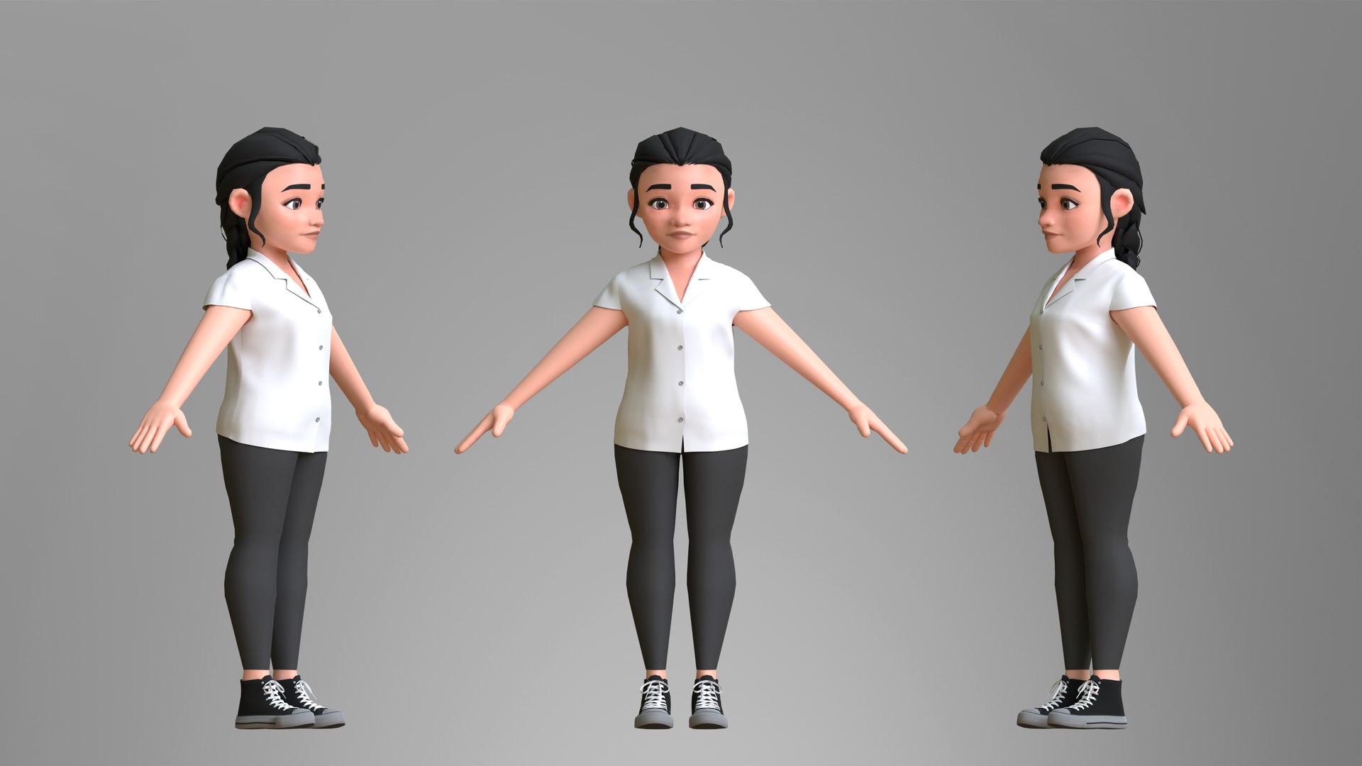 Sina Cartoon Woman Character 3D - TurboSquid 2195244