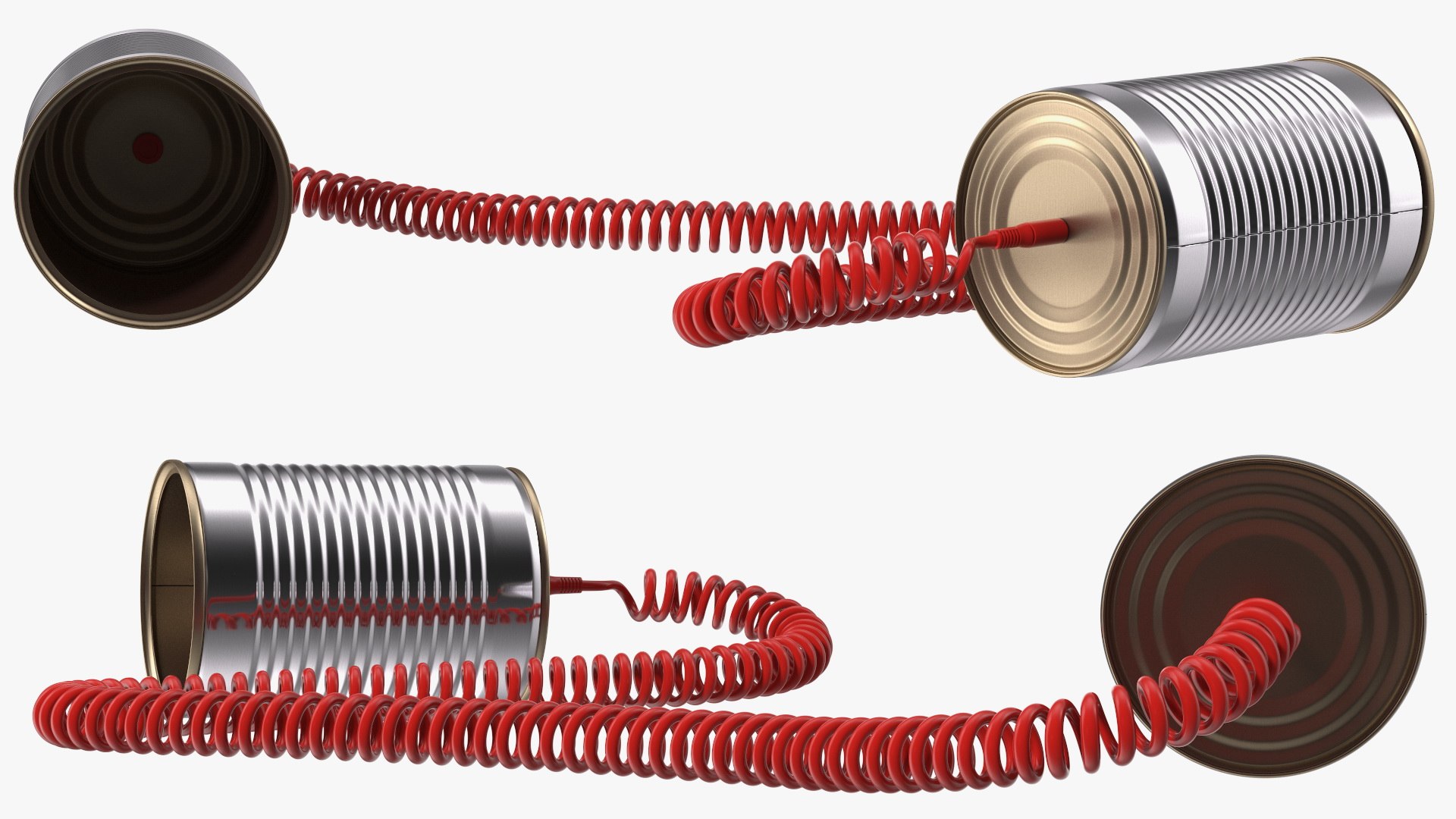3D Tin Can Phone With Coiled Cord Model - TurboSquid 1839914