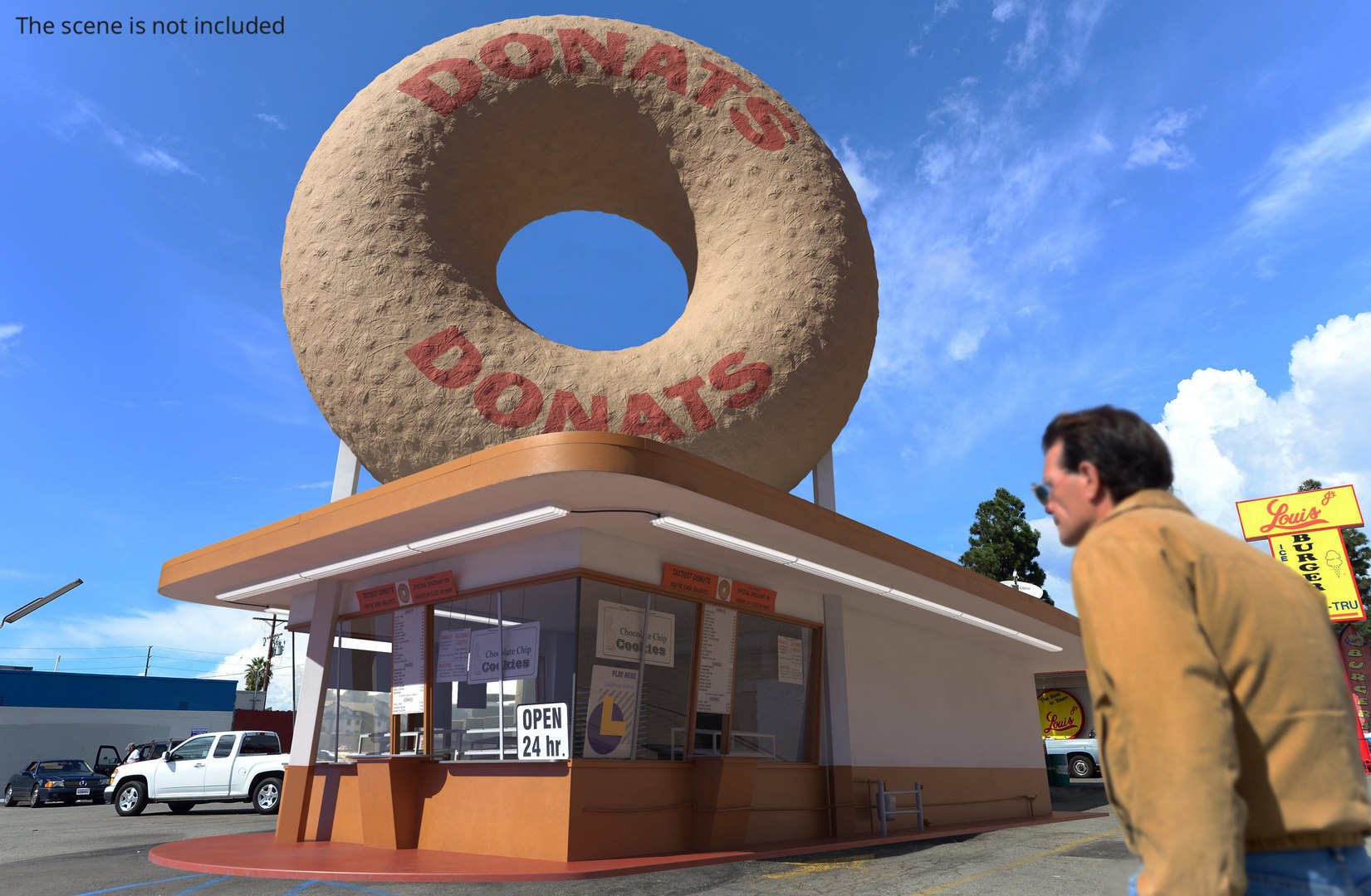 Giant Donut Sign Bakery Building 3D Model - TurboSquid 2505145